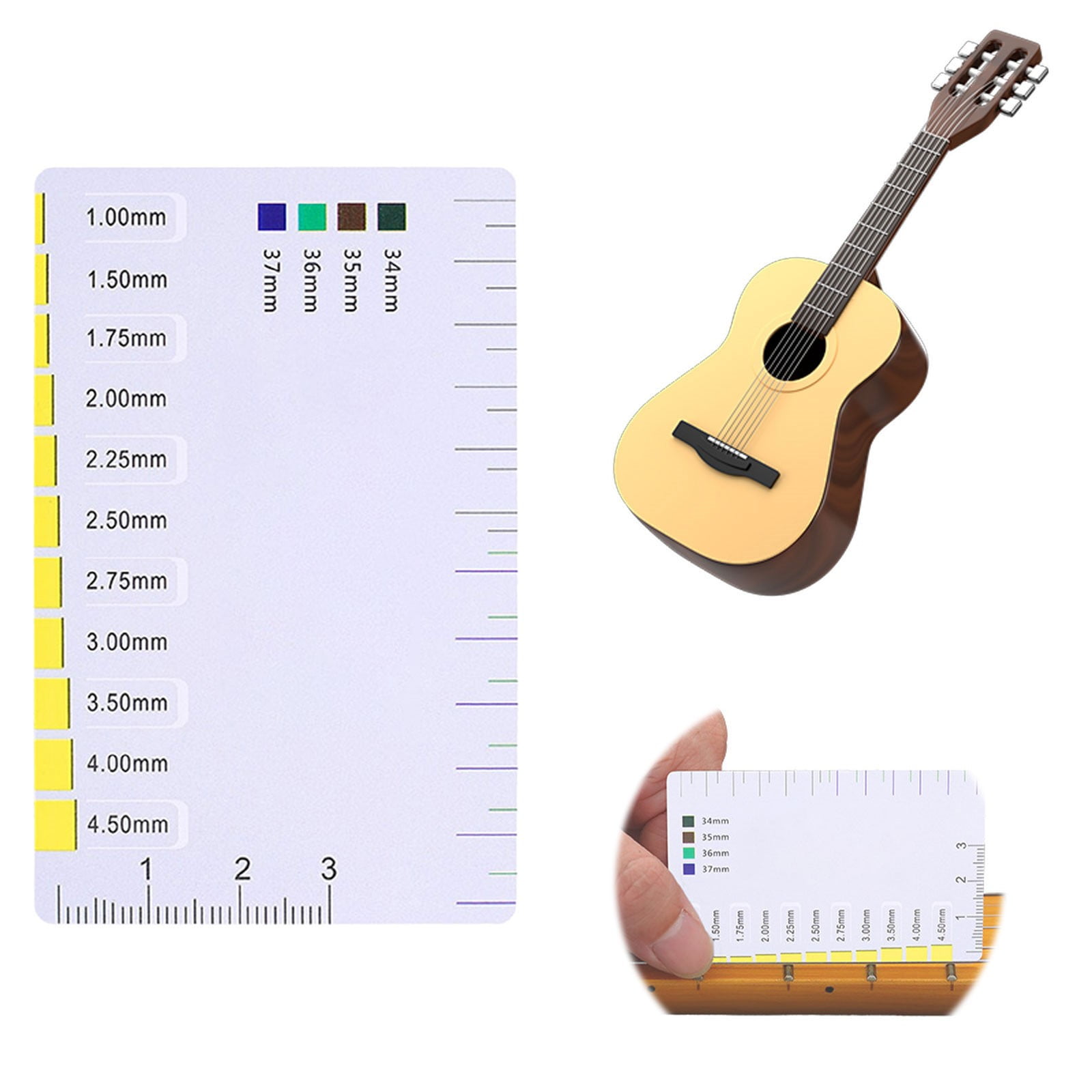 Guitar String Action Gauge Ruler Guitar String Height Gauge Setups ...