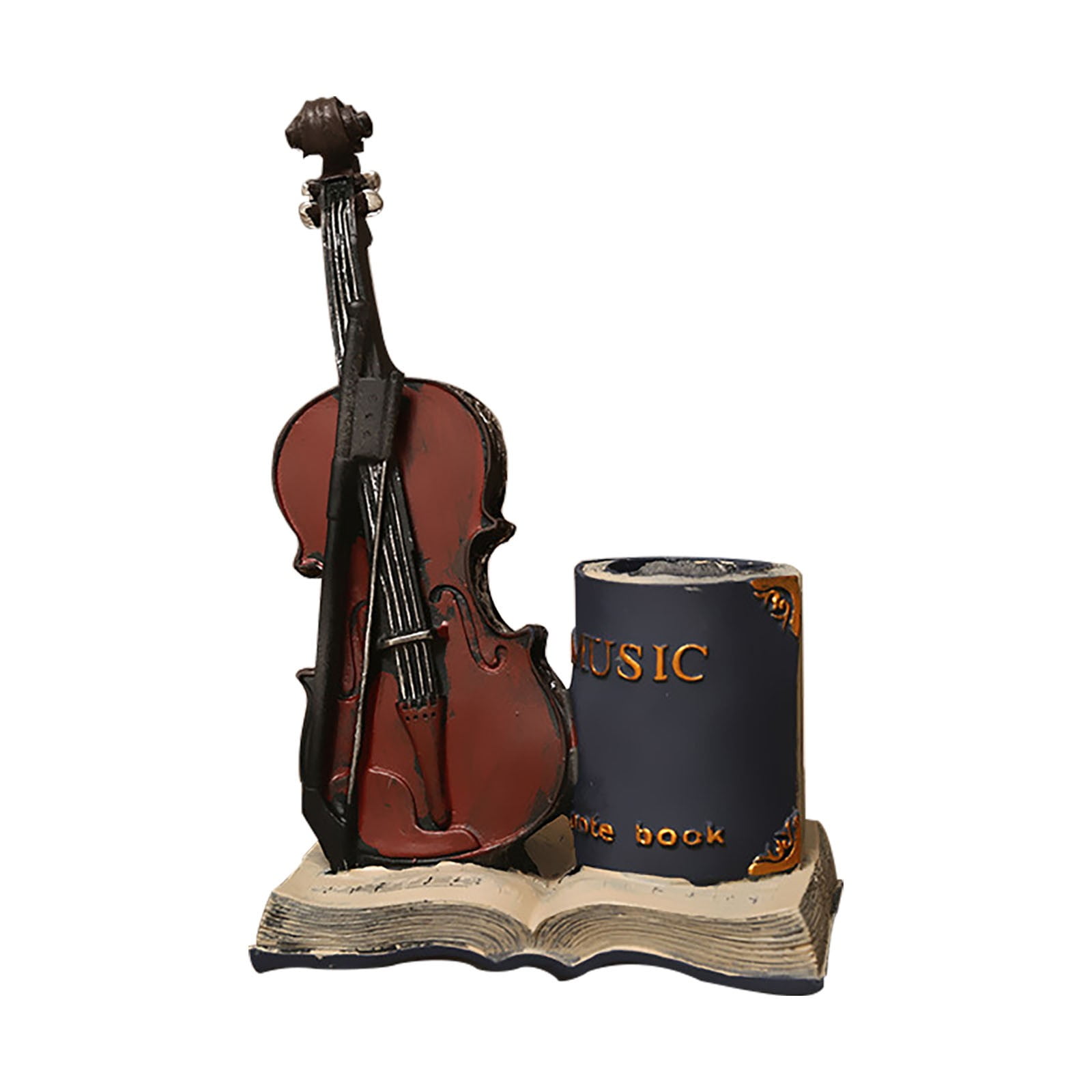 Clearance Guopo Resin Violin Sculpture Pen Holder Pencil Holder Pen ...