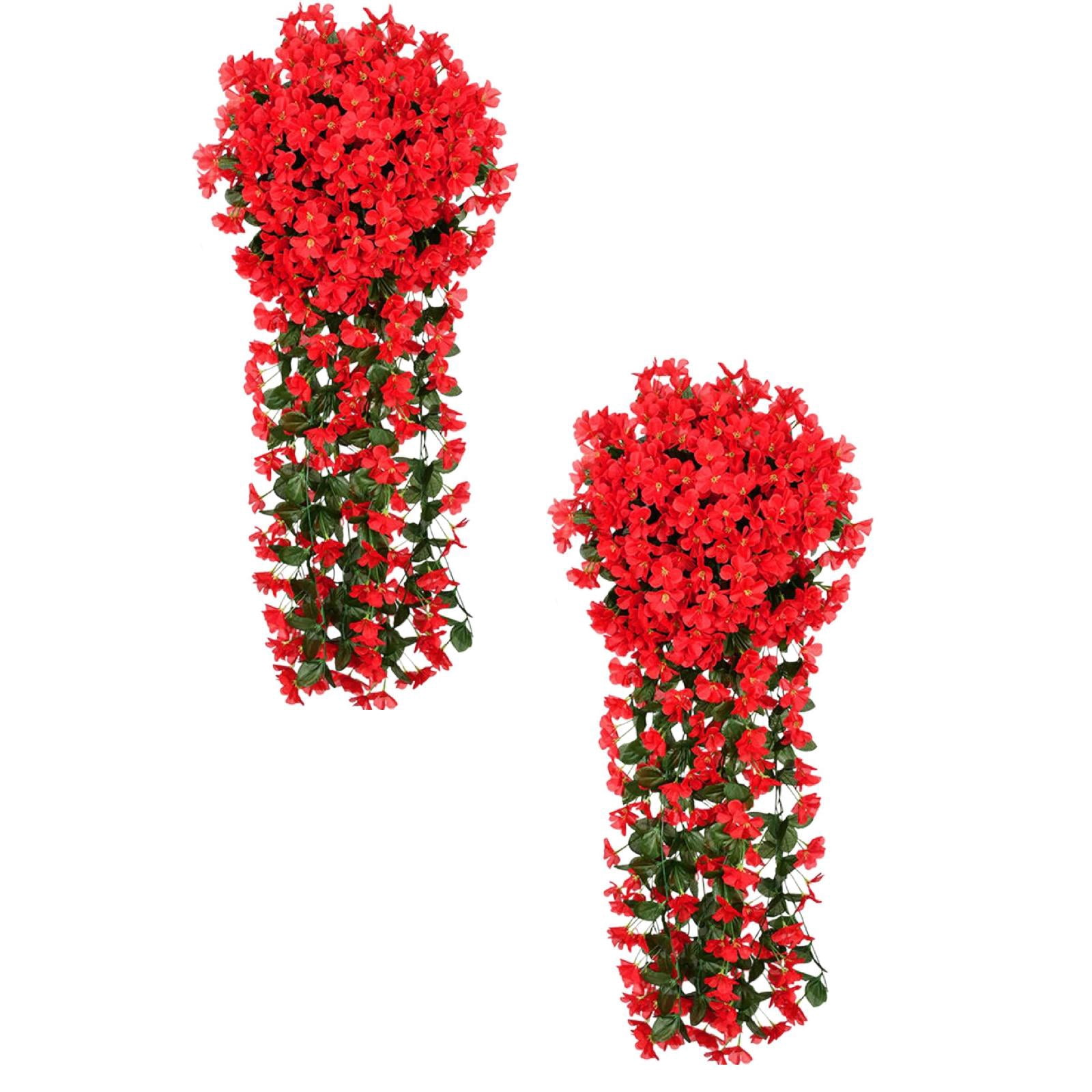 Clearance! Haidf 2Pcs Fake Hanging Flowers, Outdoor Hanging Flowers ...