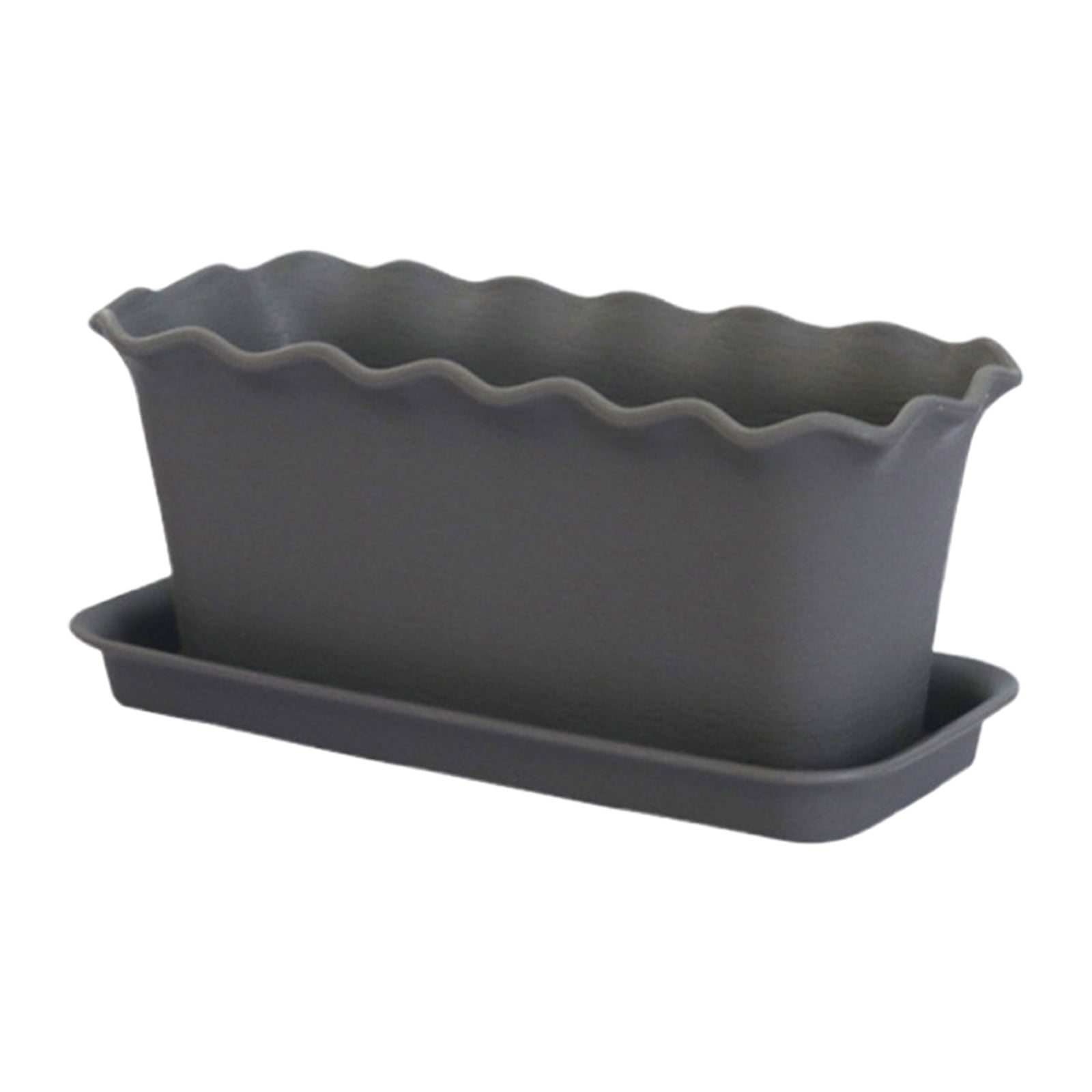 Clearance! Haidf Rectangular Planter, Plastic Wavy Ruffled Edge Long ...