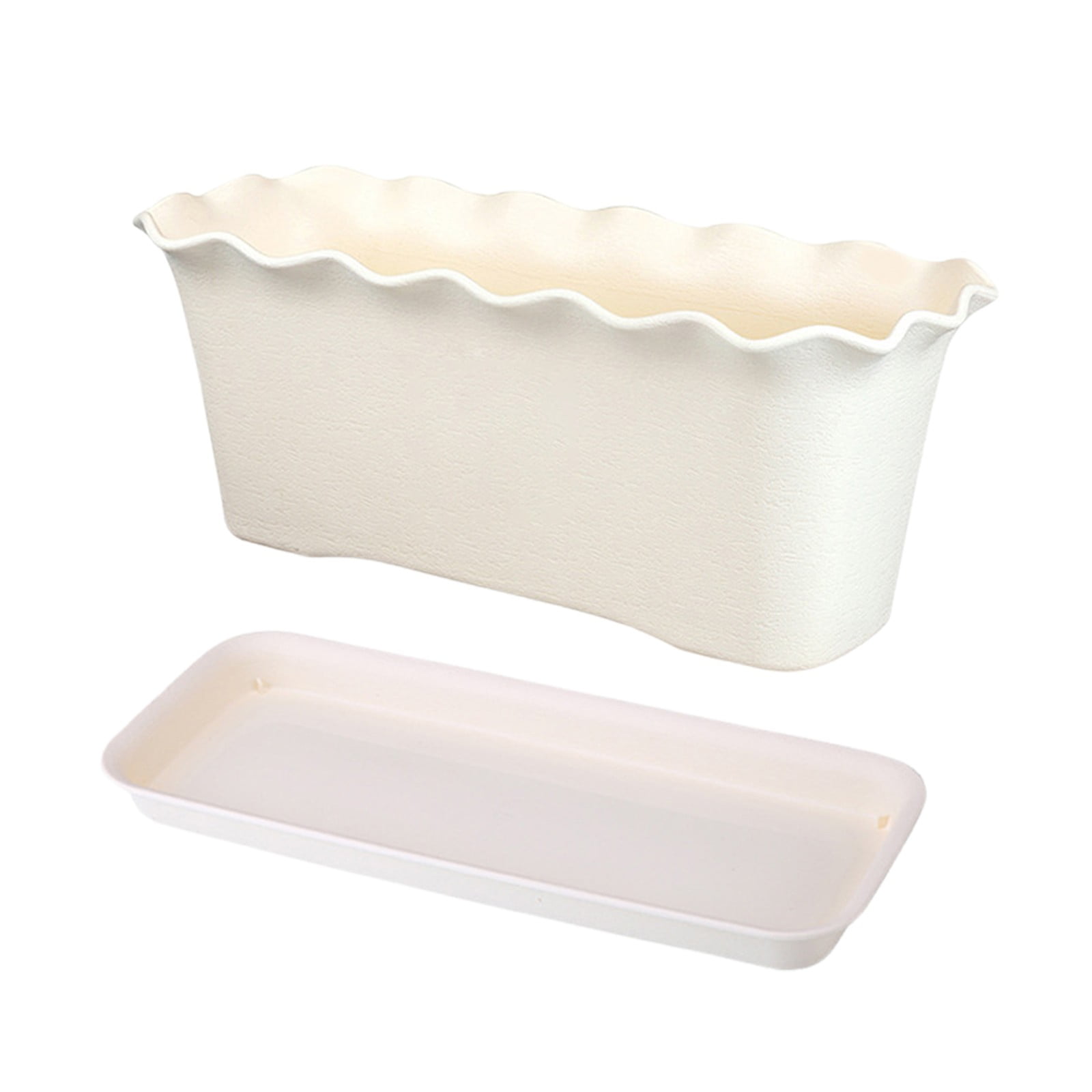 Clearance! Haidf Rectangular Planter, Plastic Wavy Ruffled Edge Long ...