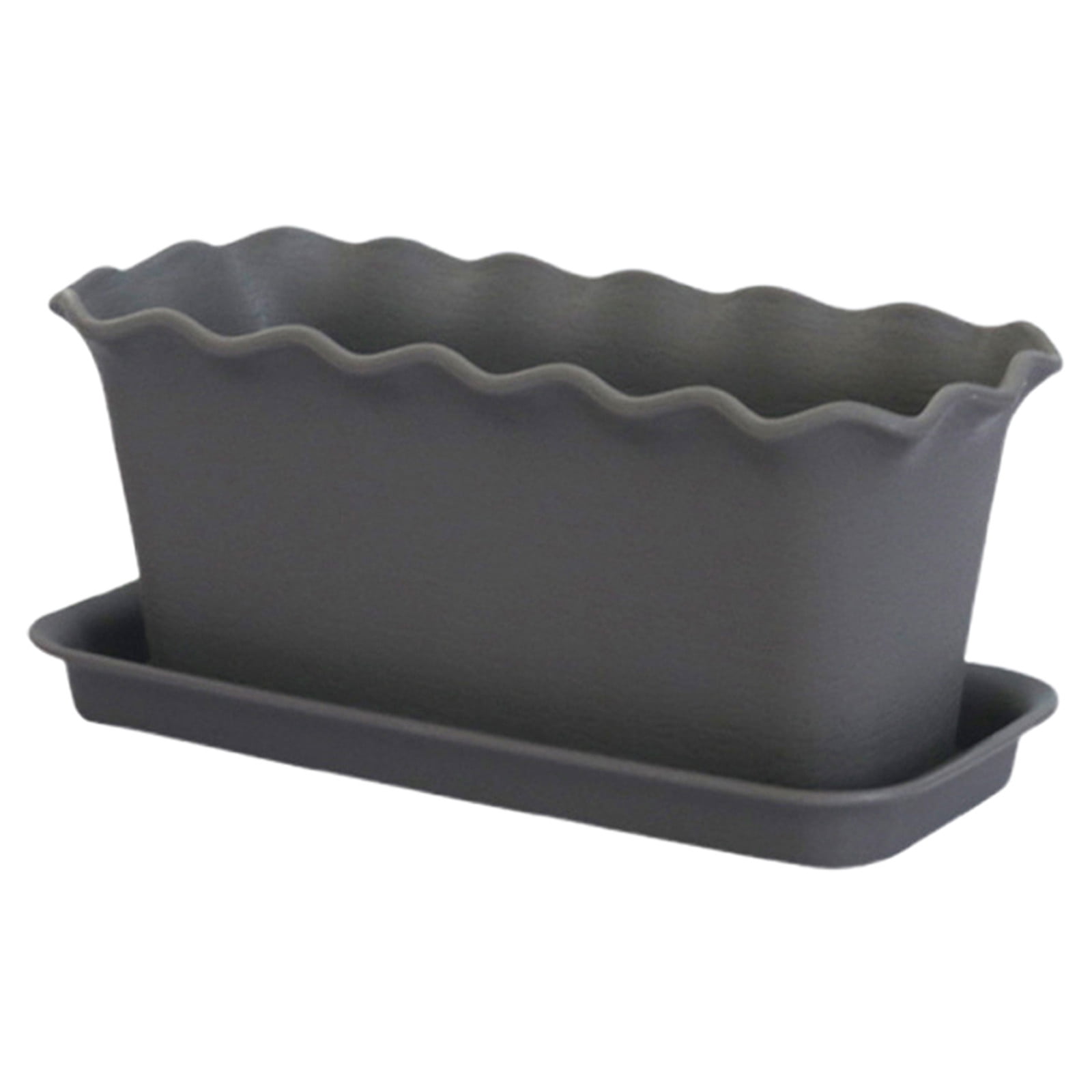 Clearance! Haidf Rectangular Planter, Plastic Wavy Ruffled Edge Long ...
