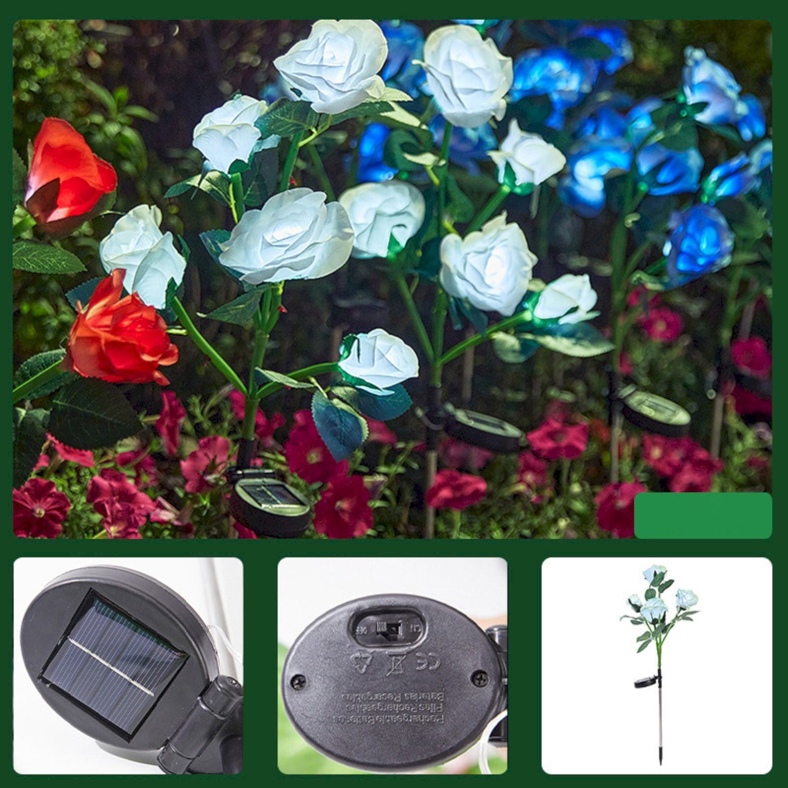 Clearance! Haidf Solar Garden Lights, LED Waterproof Solar Flower Lights with 5 Roses, Flower ...