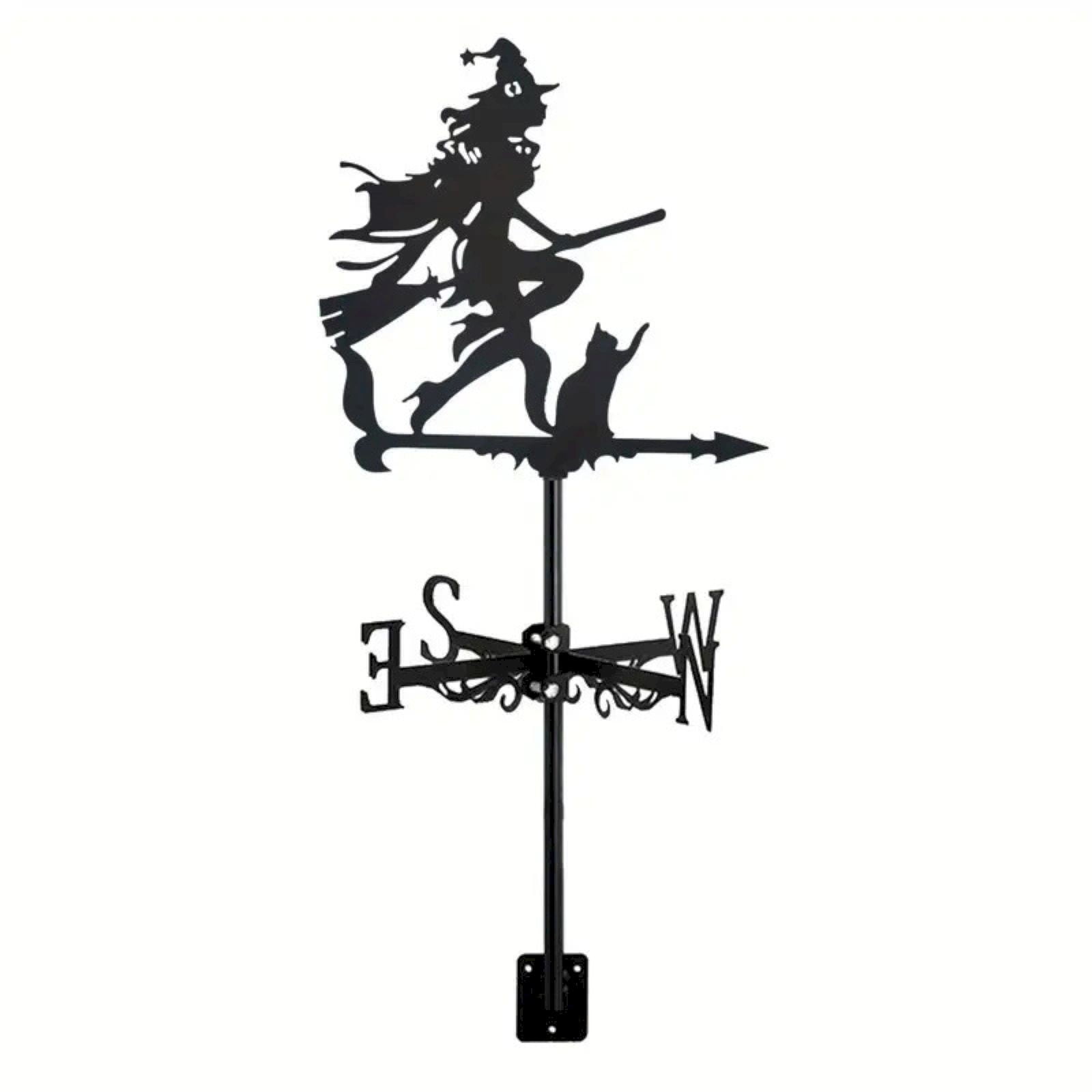 Clearance! Haidf Witch Weather Vane, Wrought Iron Wind Vane ...