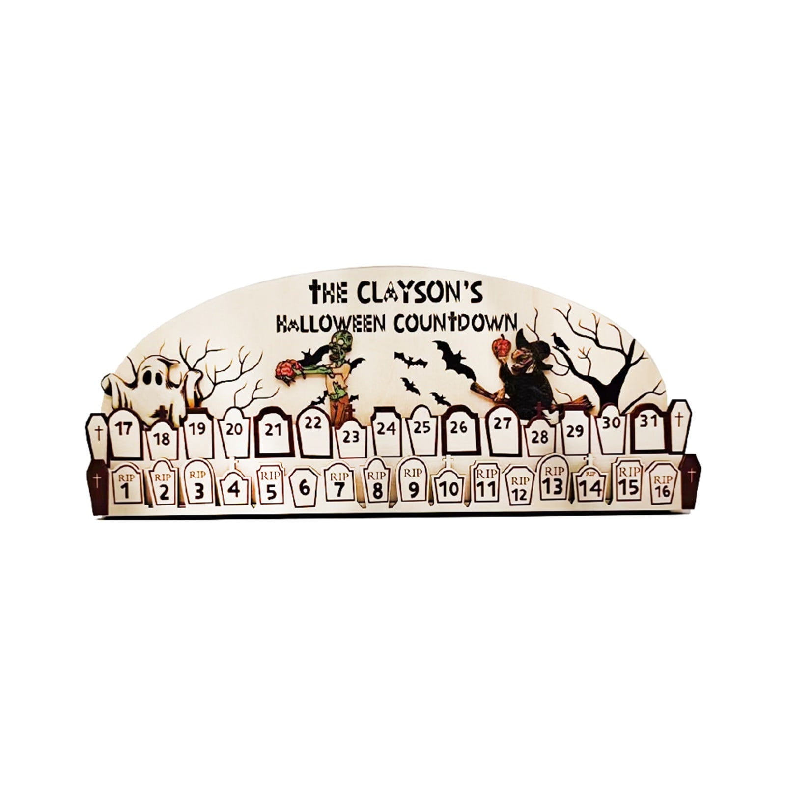 Clearance！Halloween Advent Countdown Calendar Coffin Calendar,31 Days ...