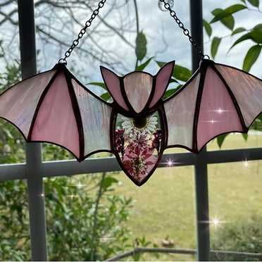 Bat Stained Glass Suncatcher Acrylic Wall Art: Indoor Window Hanging ...