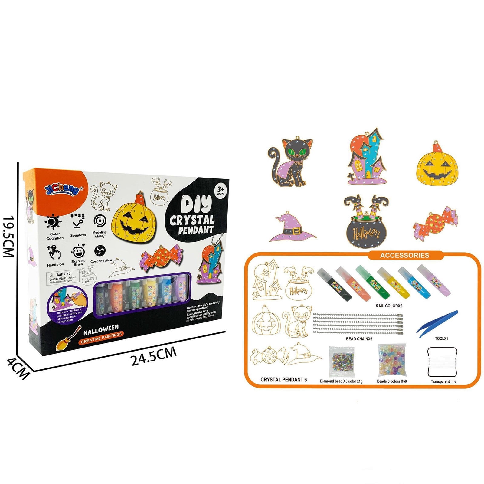 Clearance！Halloween DIY Crystal Paint Arts And Crafts Set for Kids Age ...