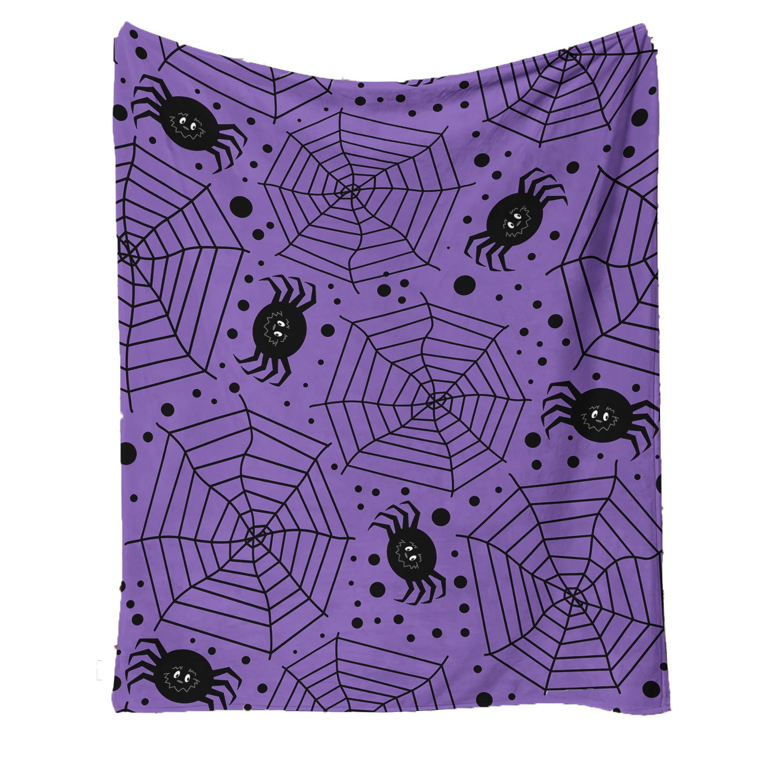 Halloween Flannel Fleece Throw Blankets,Spider and Spider Web Printing ...