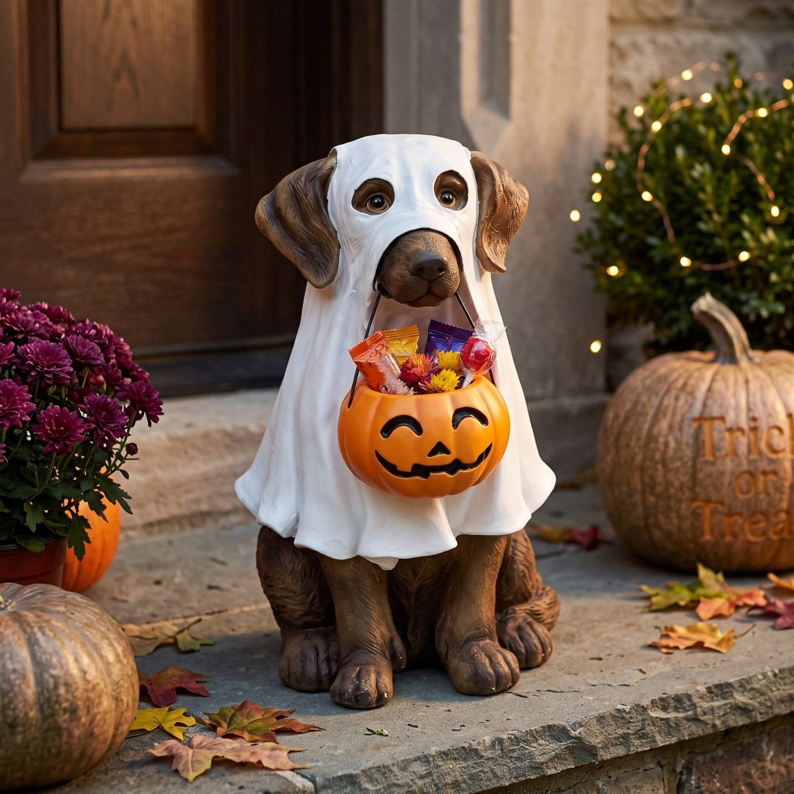 Clearance Halloween Ghost Dog Decor, Funny Statue, Resin Dog Figurines ...