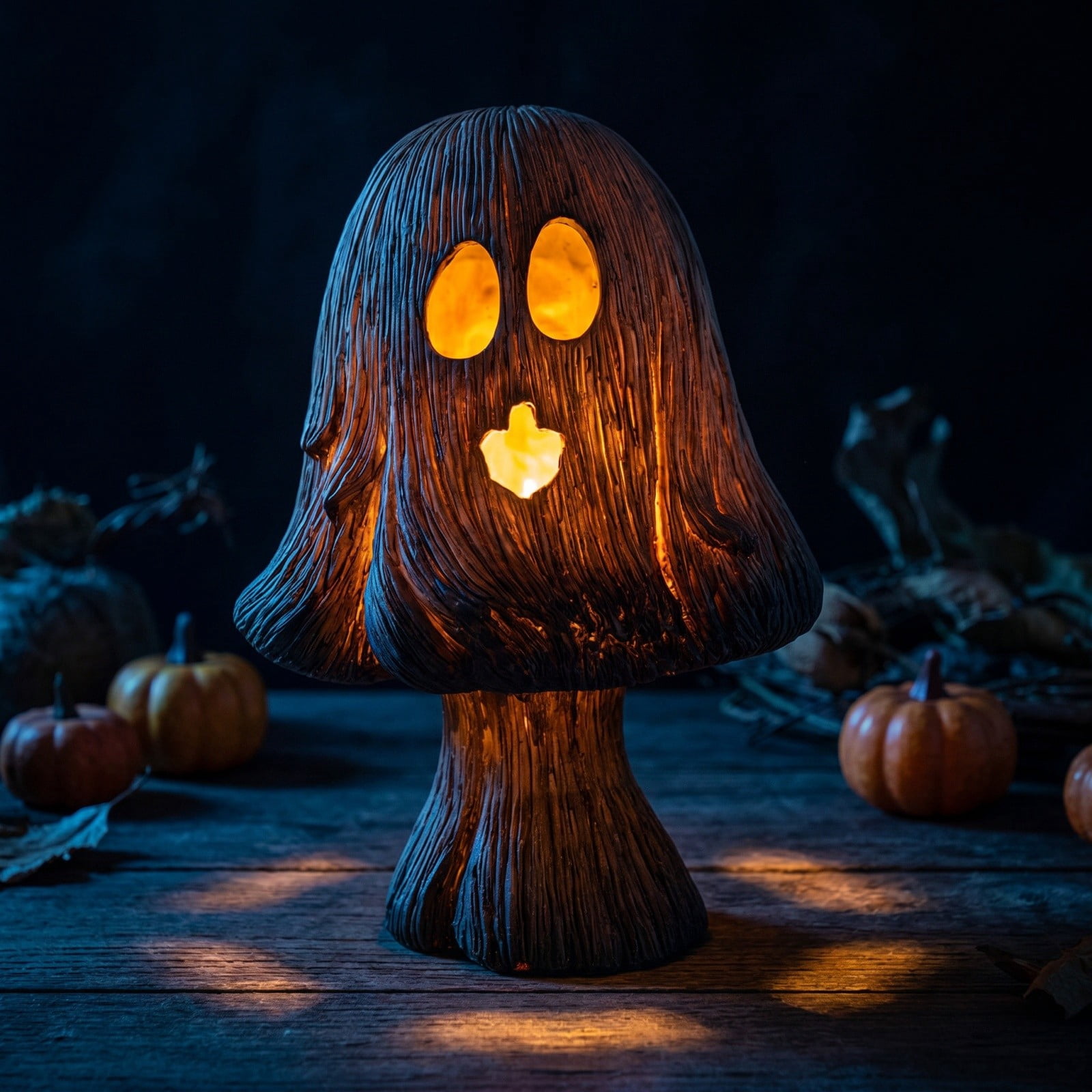 Clearance! Halloween Ghost Table Lamp, Vintage Wood Grain Resin Ghost ...