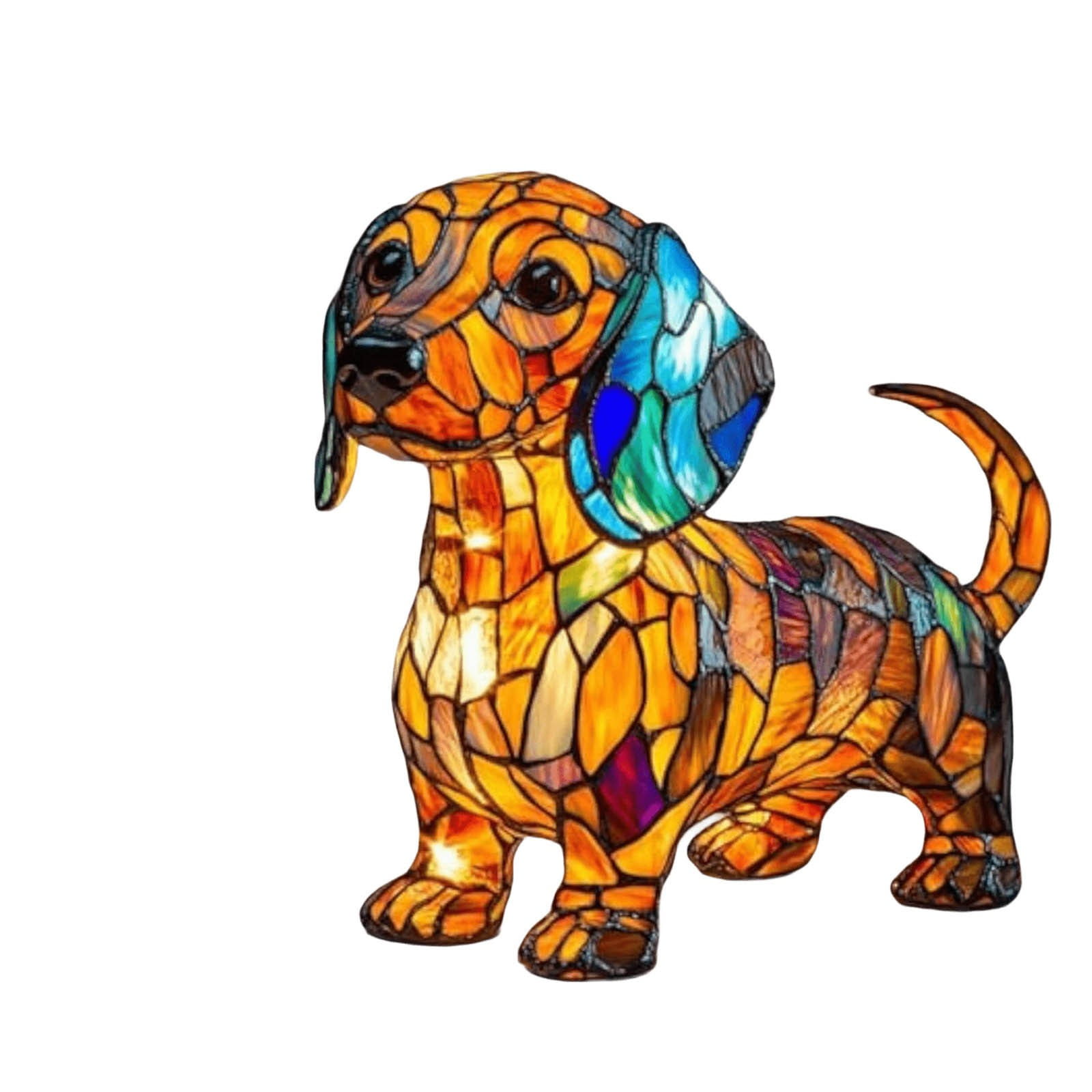 Clearance Handcrafted Stained Glass Dog Lamp Boxer Design, Unique Home ...