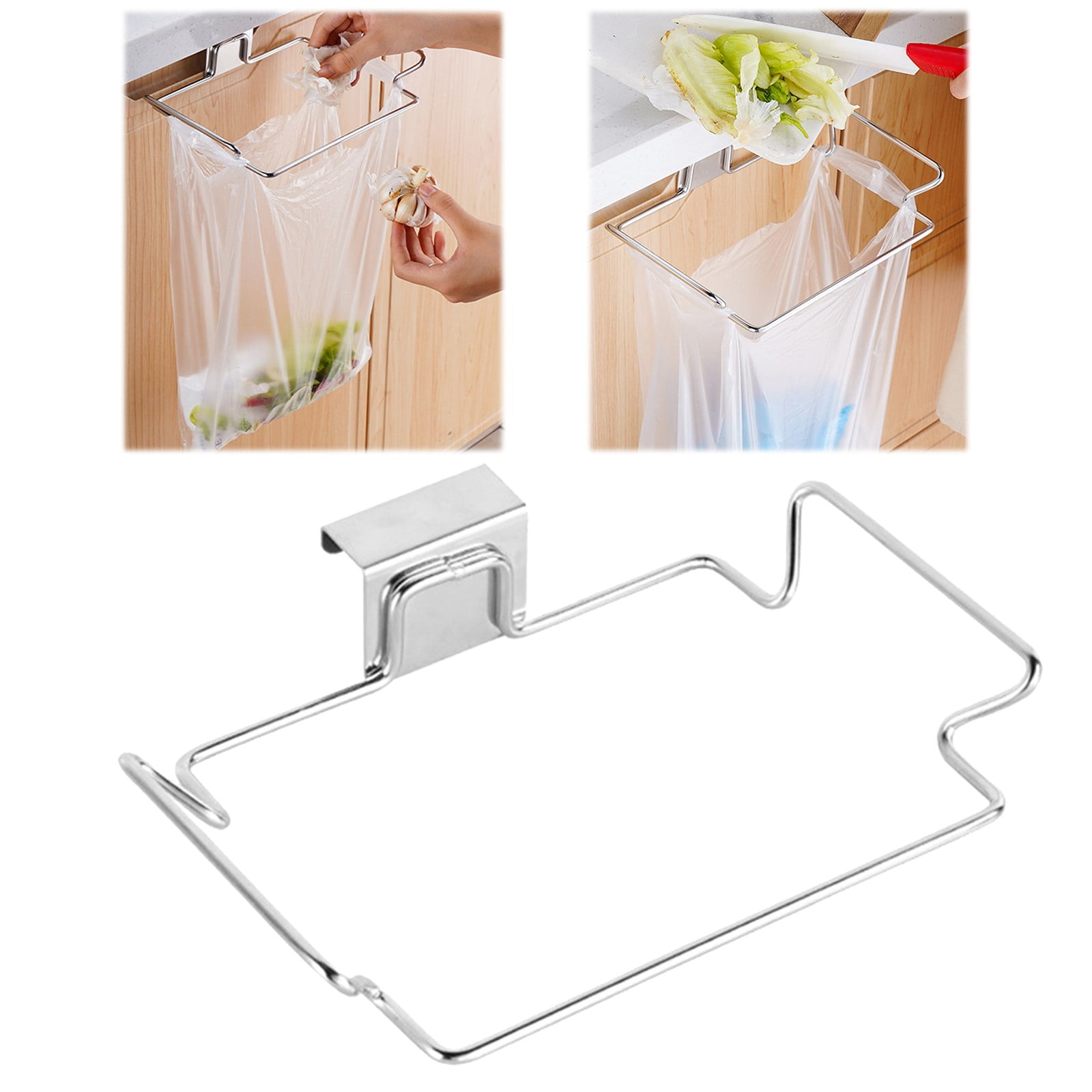 Clearance! Hangable Stainless Steel Garbage Bag Rack Silver, Stainless ...