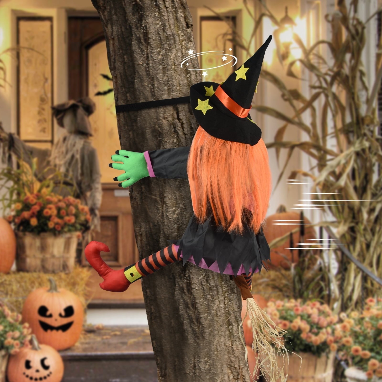 Clearance Hangs under $10,Crashing Witch Halloween Decoration Outdoor ...