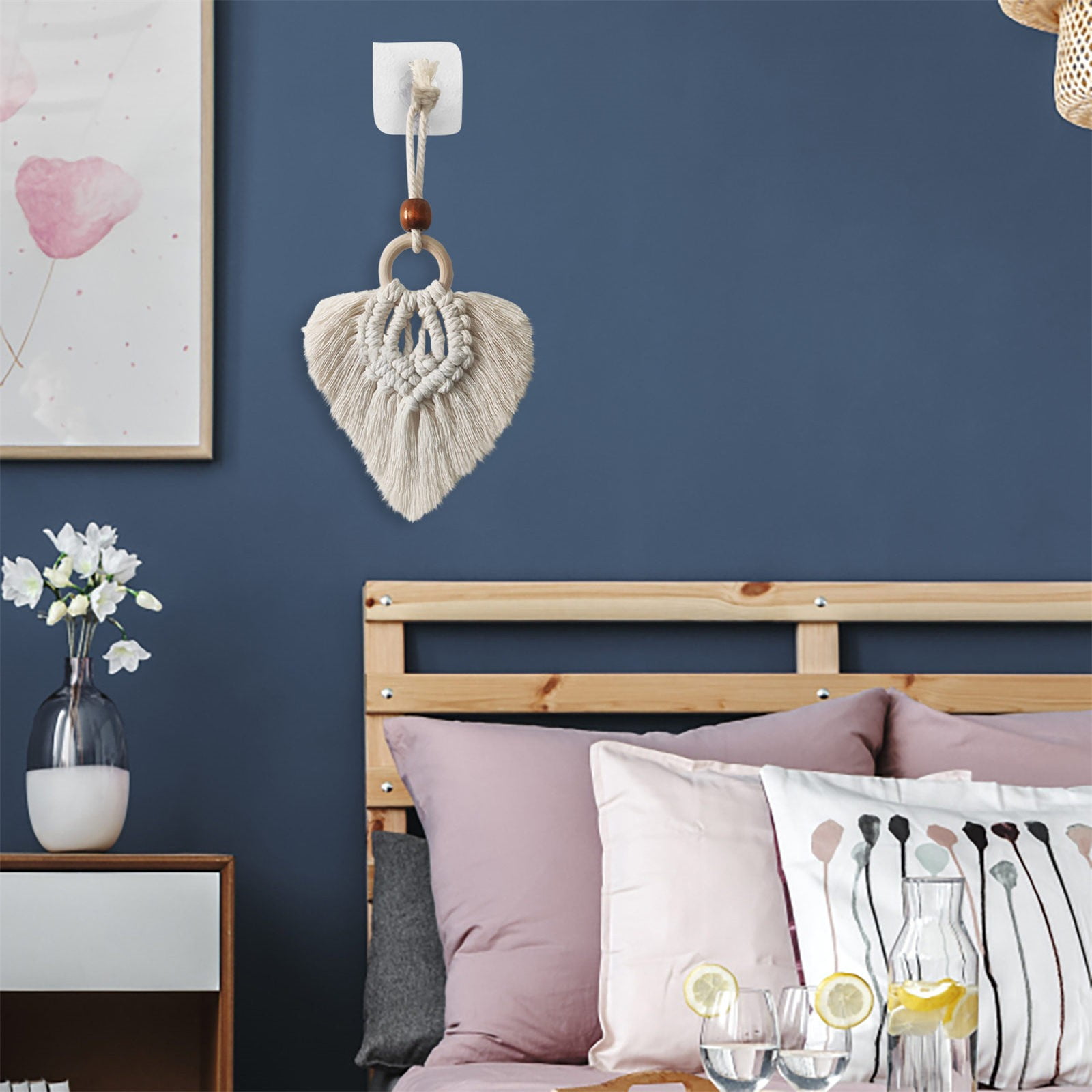 Clearance Hangs under $5 Wall Hanging Hand Woven Design Wall Decor Boho Chic Leaf Tassels ...