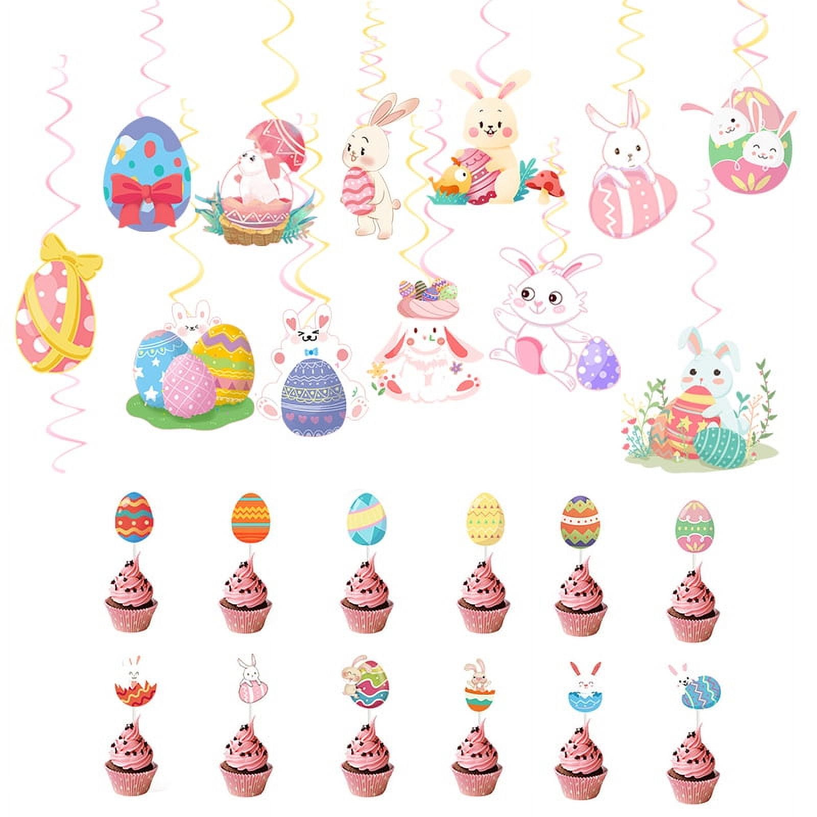 Clearance Hangs under $5 Easter Decorations Hanging Swirls Cute Bunny ...