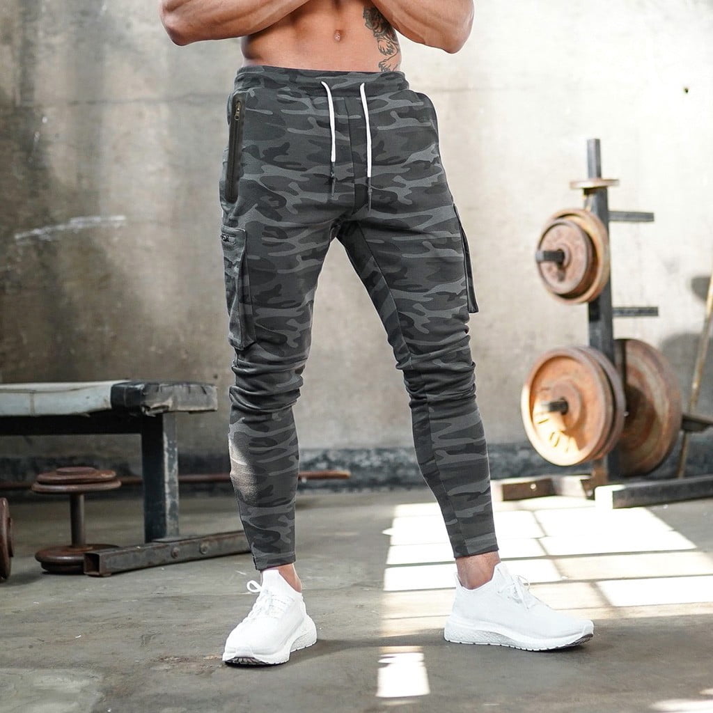 Clearance ! Harpily Mens Pants Sports Jogging Multi-pocket Camouflage ...