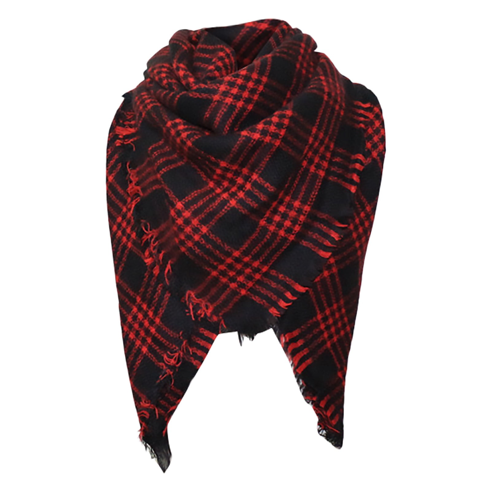 Clearance! Hassda Women's Winter Colorful Plaid Warm Soft Scarf Shawl ...
