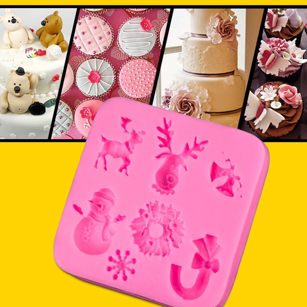 Clearance Hcnuuo Silicone Christmas Tree Santa Claus Elk Sled Stick ...