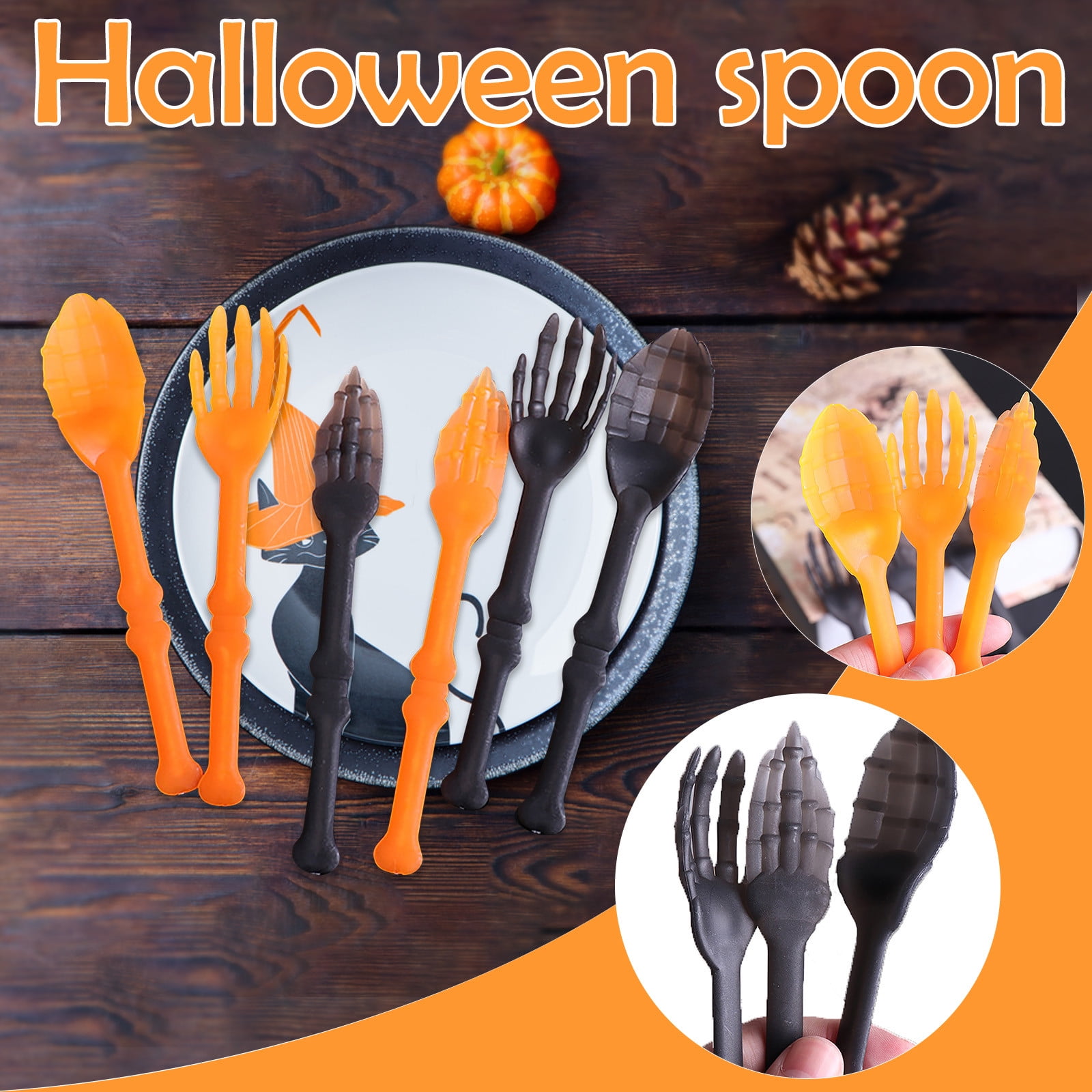 Clearance Hcnuuo Tableware Halloween Novelty Set Plastic Decoration ...