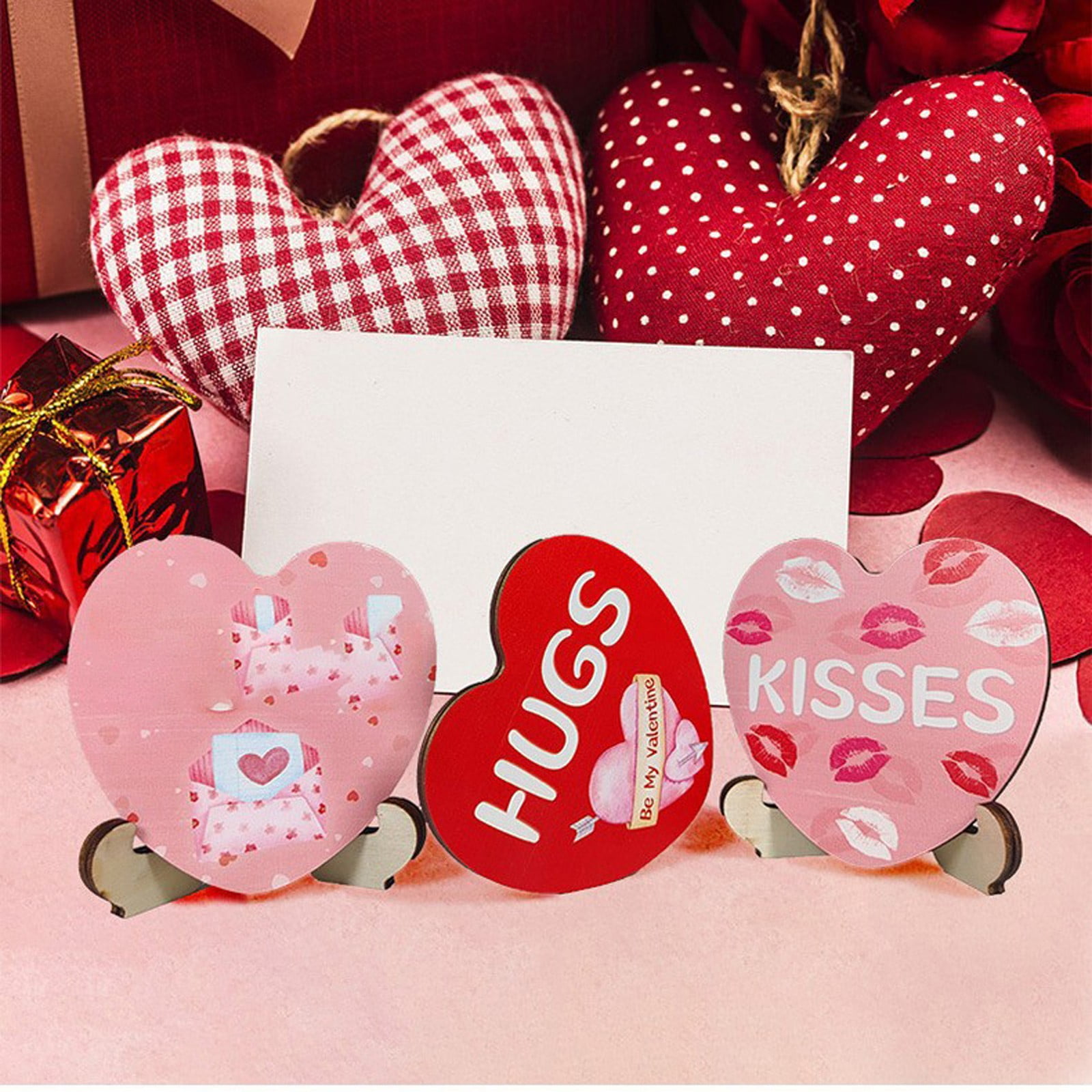 Clearance Heart Shaped Wooden Love Sign Tabletop Centerpiece Decor Love ...