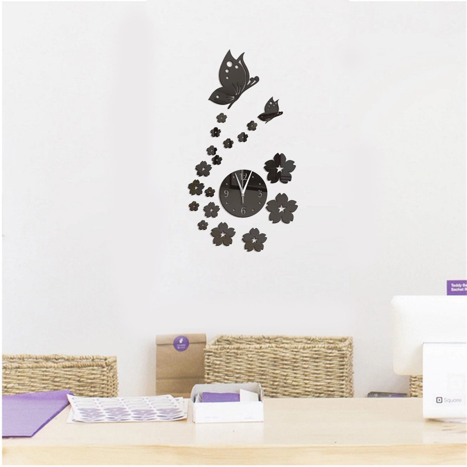 Clearance！ Herrnalise 3D Large Frameless DIY Wall Clock,Modern Decor ...