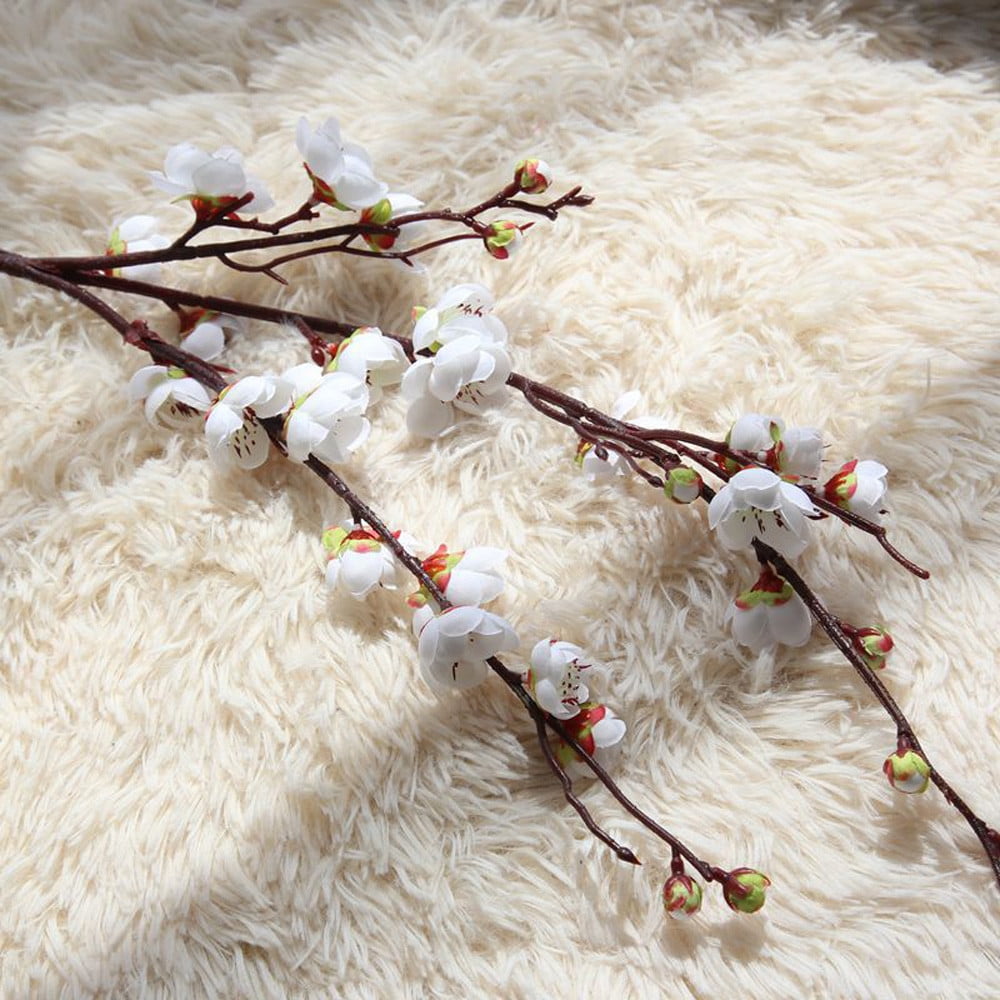 Clearance! Hewann Bouquet Of Cherry Blossoms White Artificial flowers Artificial Fake Flowers ...