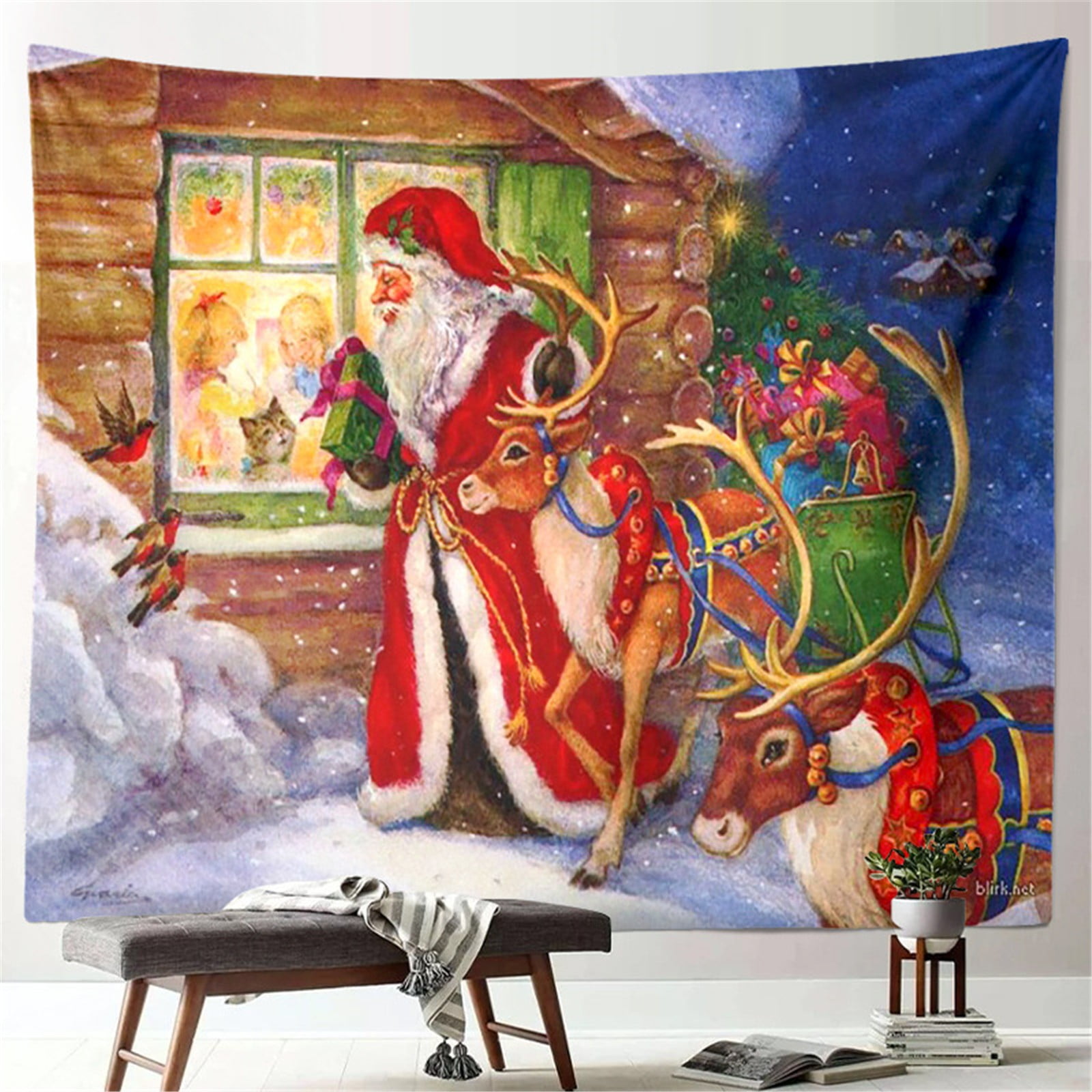 Clearance! Hewann Christmas Tapestry Christmas Tapestry Wall Hanging ...