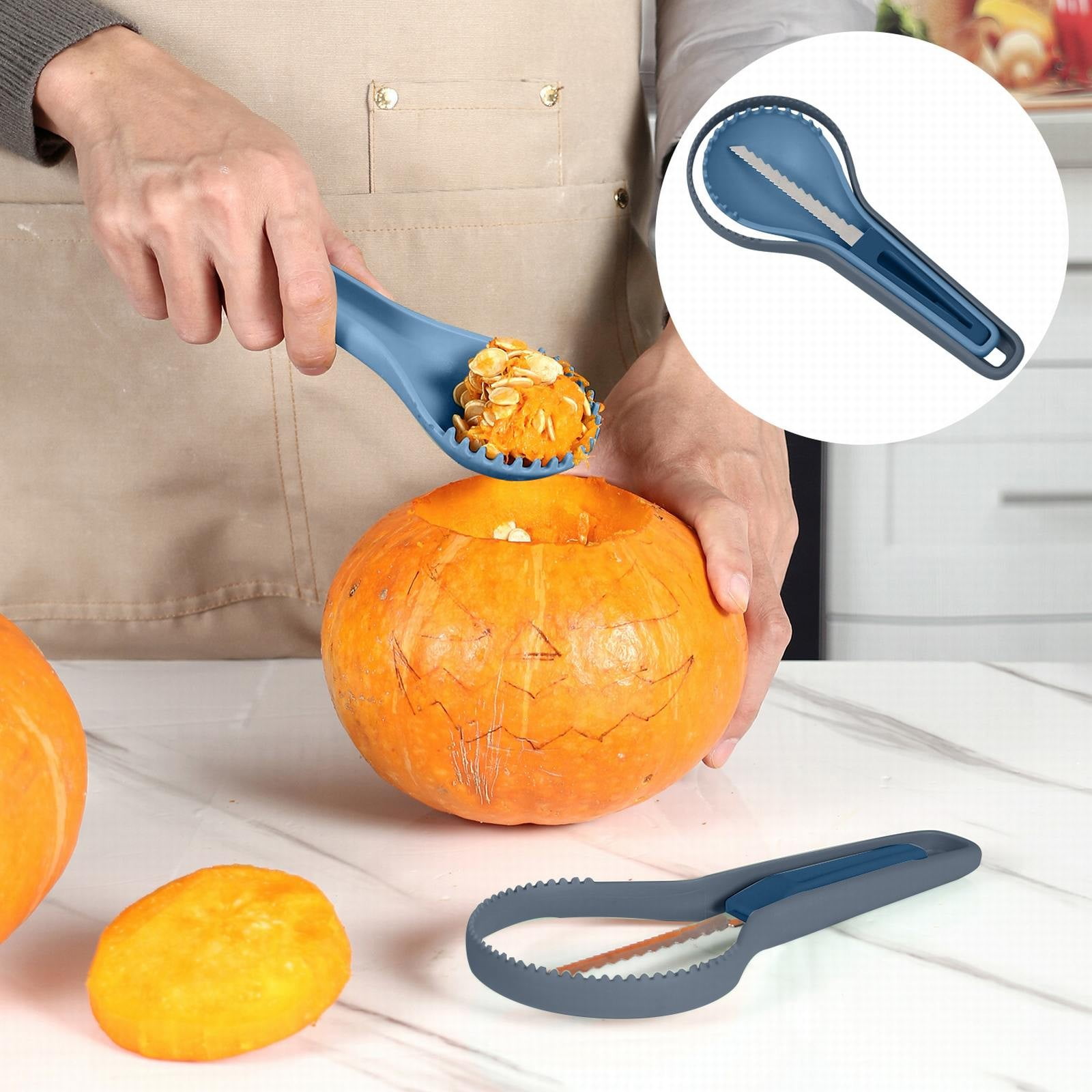 Clearance！Hexang Grater 3 In 1 Nesting Pumpkin Tool Set Halloween Pumpkin Carving Kit For ...