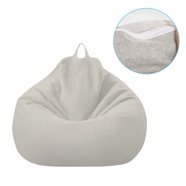 RAINBEAN 6ft Black Bean Bag Sofa Cover, Plush Round Soft, No Filler ...