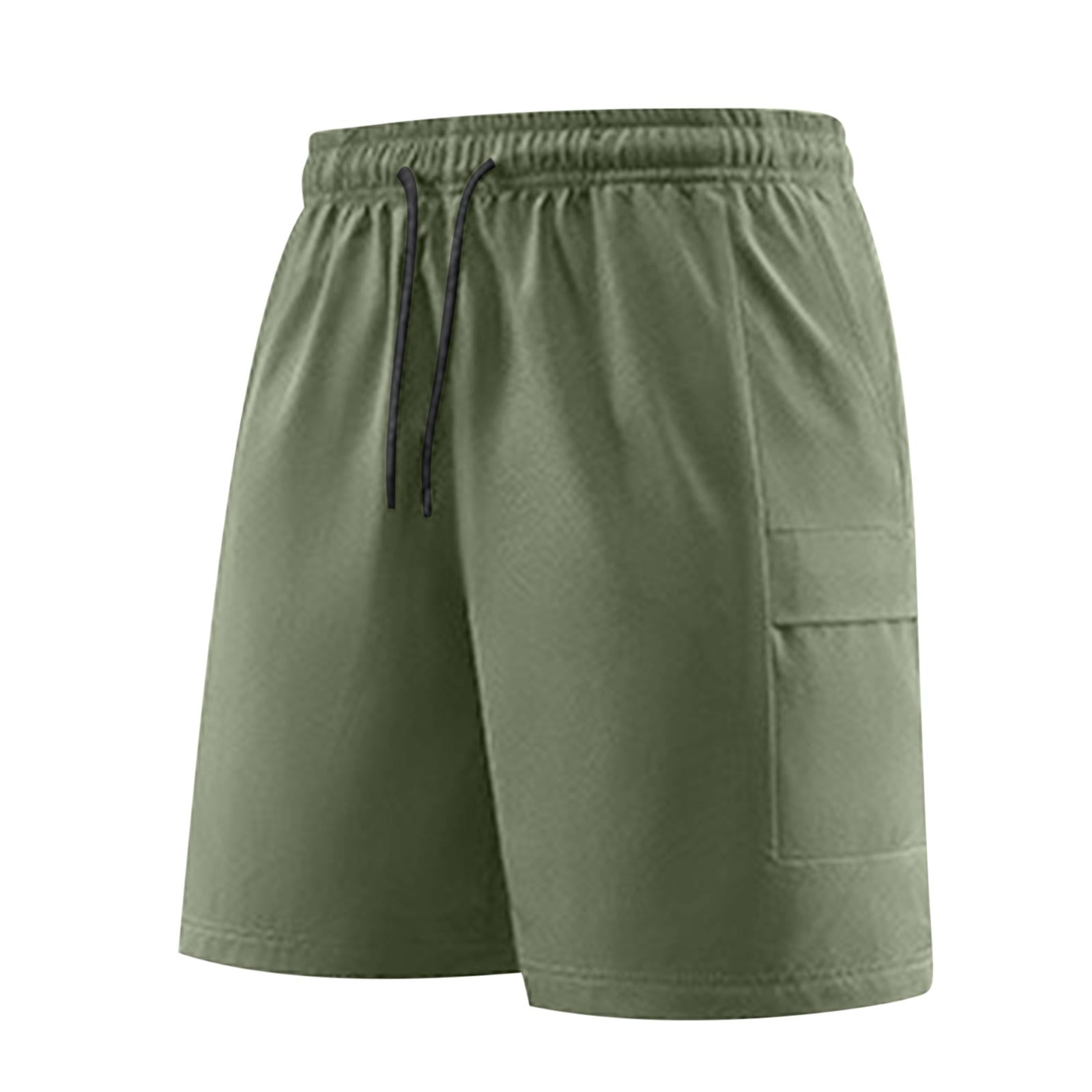 Clearance Hiking Cargo Shorts for Mens Lace-Up Elastic Waist Sweatpants ...