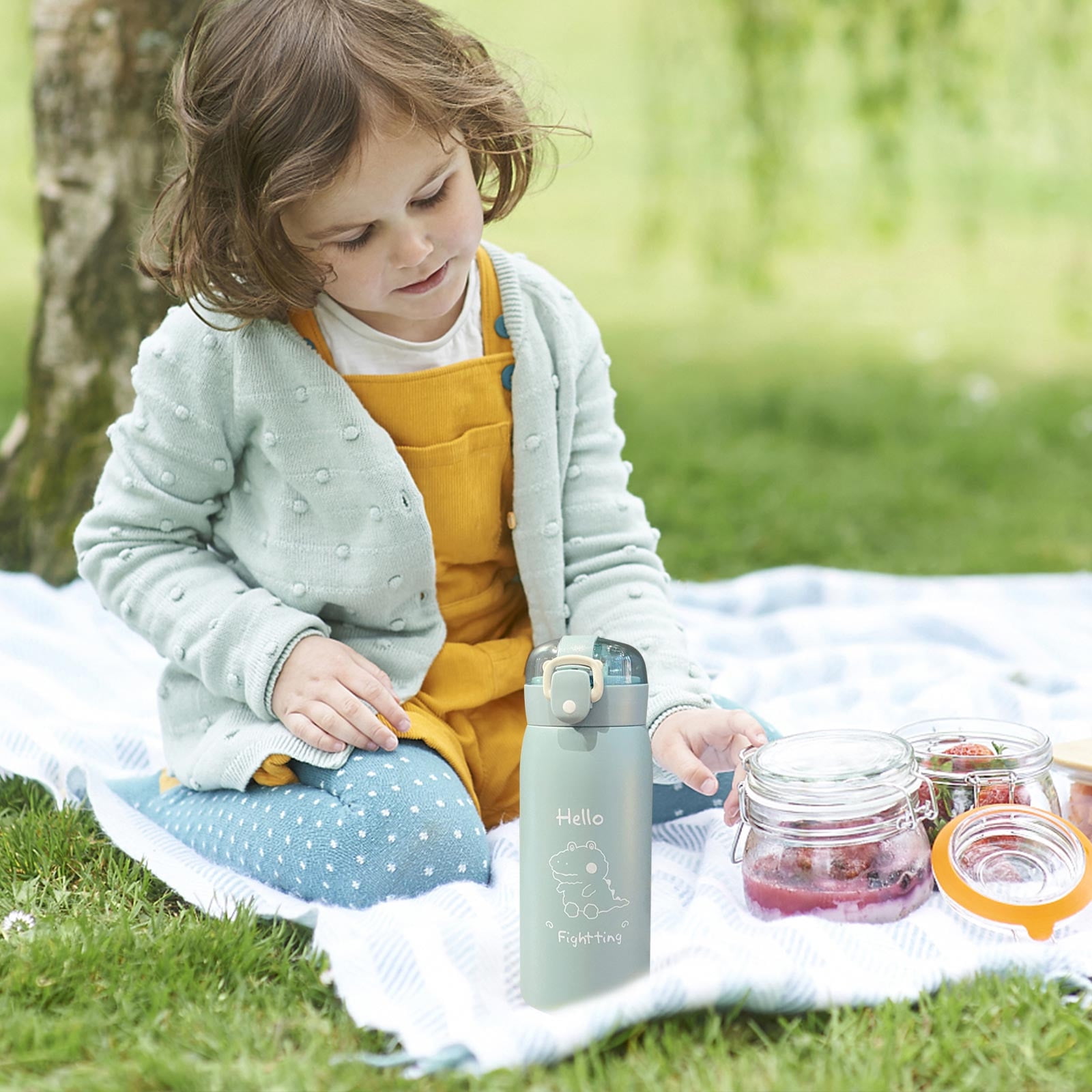 Clearance! Hilingoto Glass & Bottle, Stainless Steel Thermos Cup D, 350Ml Stainless Steel Water ...