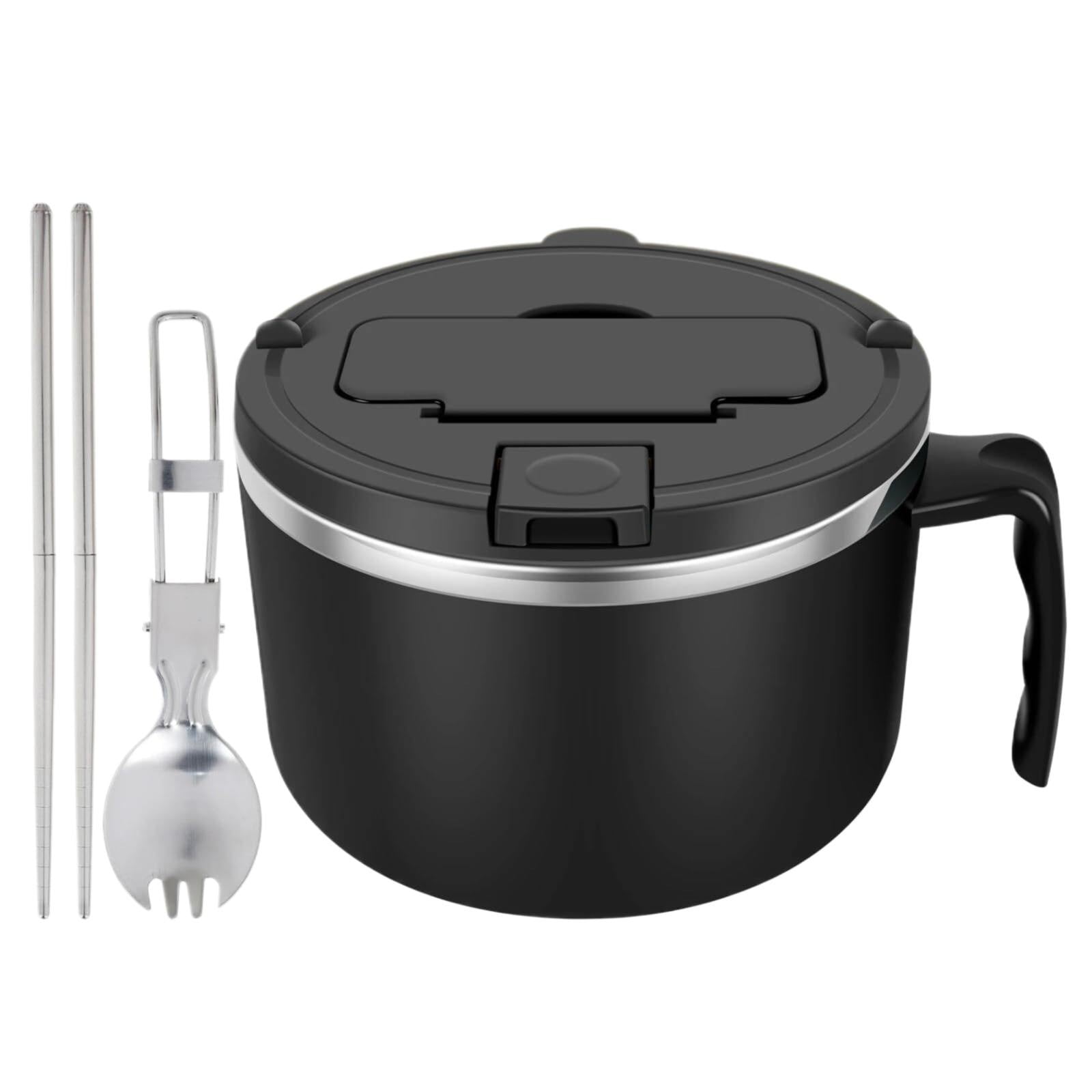 Clearance! Hilingoto Noodle Bowl, 1200Ml 304 Stainless Steel Noodle Bowl Microwave Noodle Bowl ...