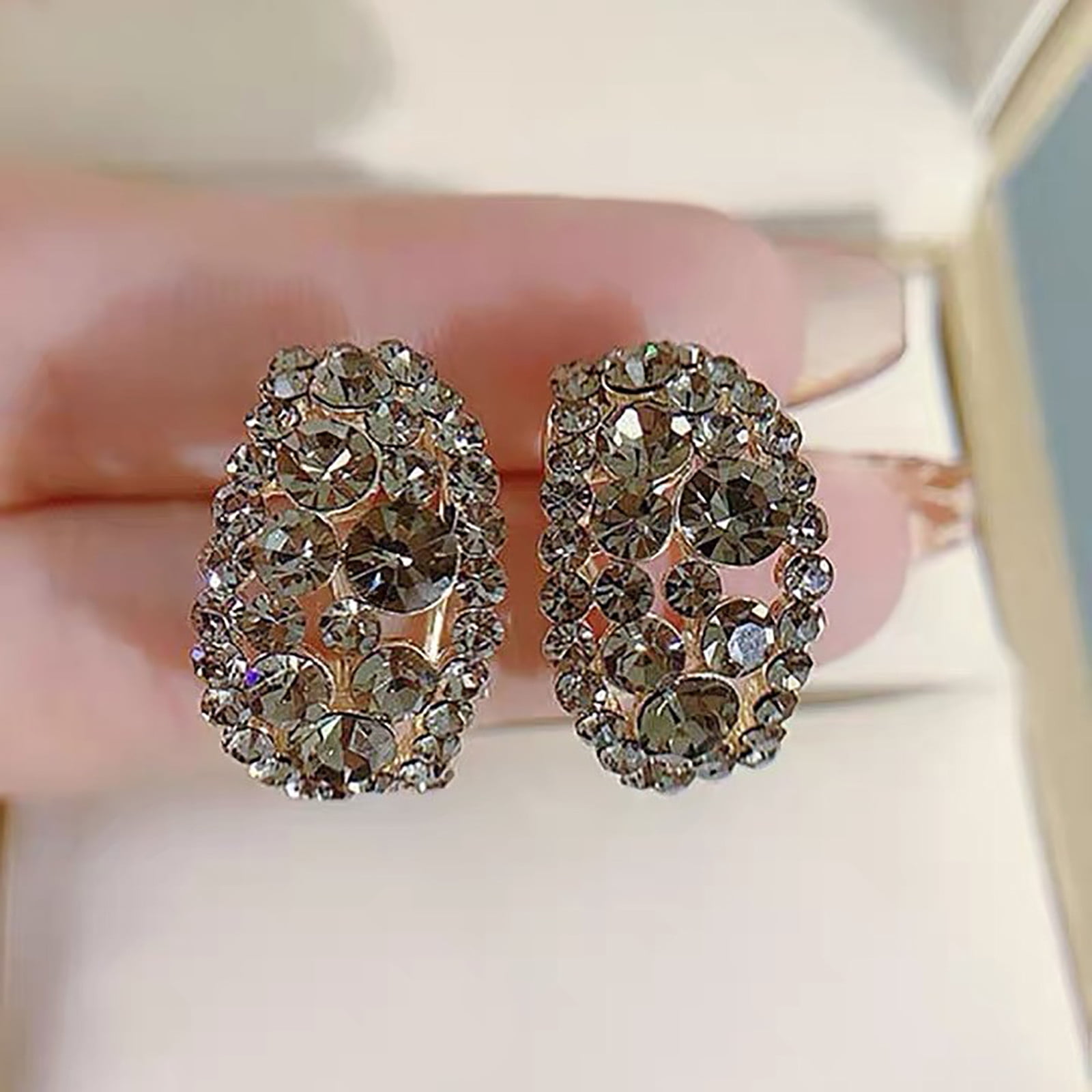 Clearance! Himery Earrings for Women 925 Sterling Silvers Created Diamonds Hoop Earrings Women ...