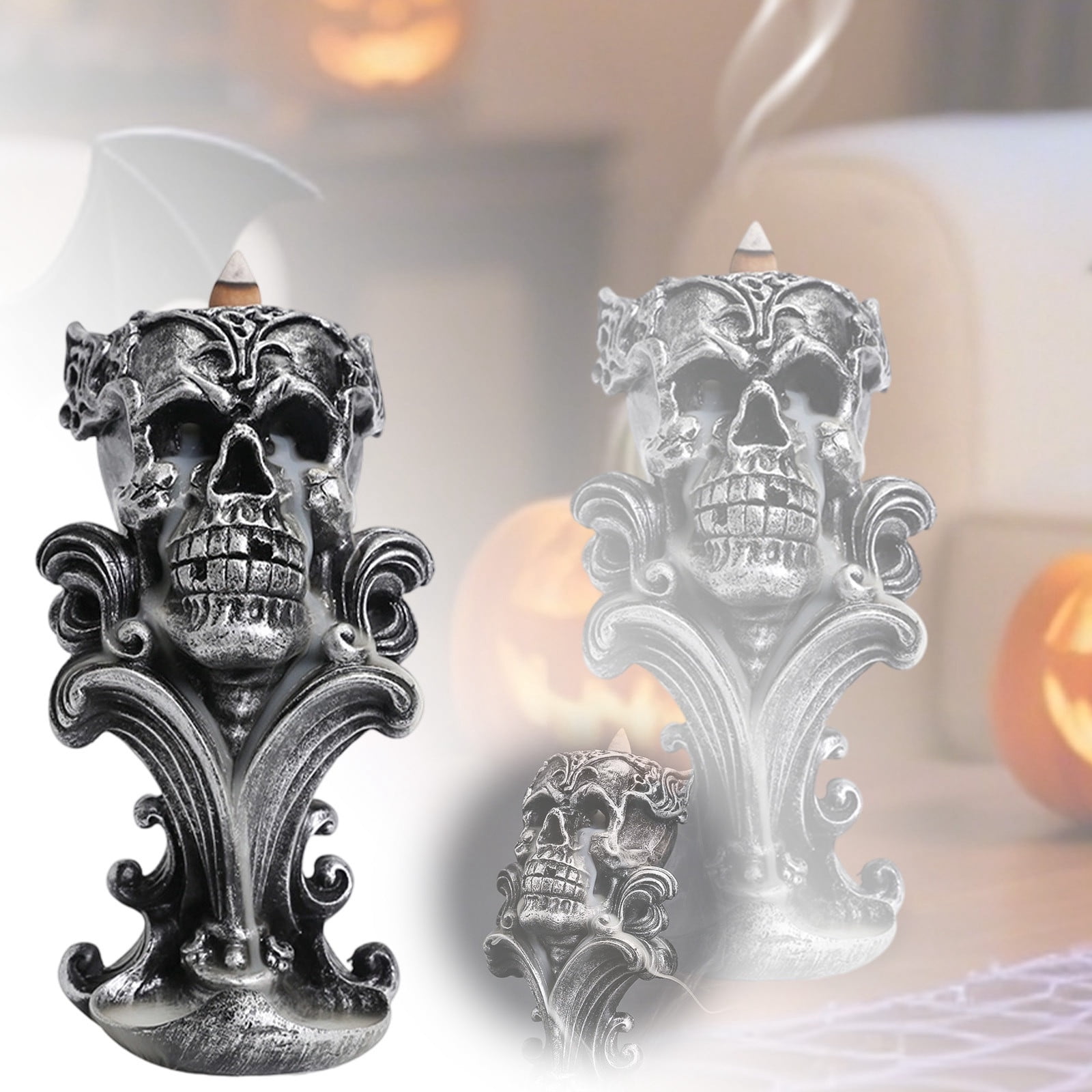 Clearance Home Decor Halloween Backflow Incense Burner Gothic Desktop ...