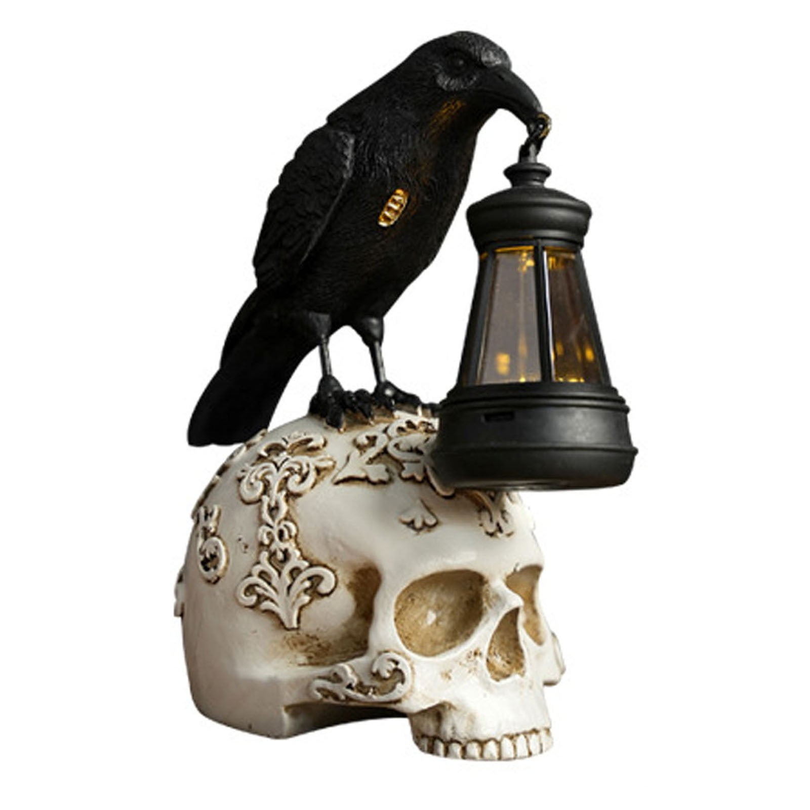 Clearance Home Decor Halloween Crow Figment Retro Desktop Prop Resin Figment Solar Festival ...