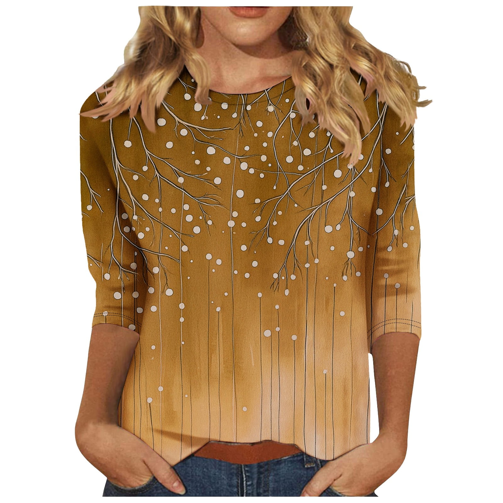 HomeGardon 3/4 Length Sleeve Womens Tops,Plus Size Spring Clothes for ...