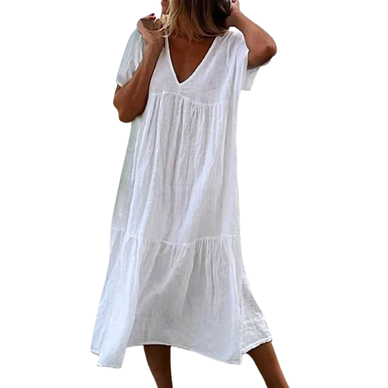 Clearance! Hontri Dresses for Women 2024 Women Summer Casual Short ...