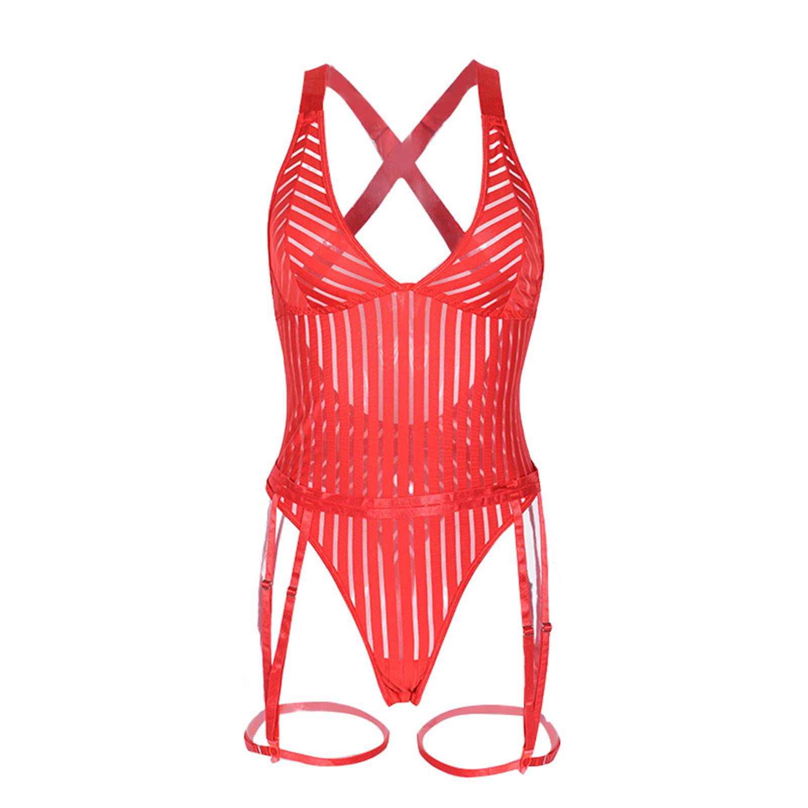 Clearance! Hontri Lingerie for Women Women's Striped Backless See ...