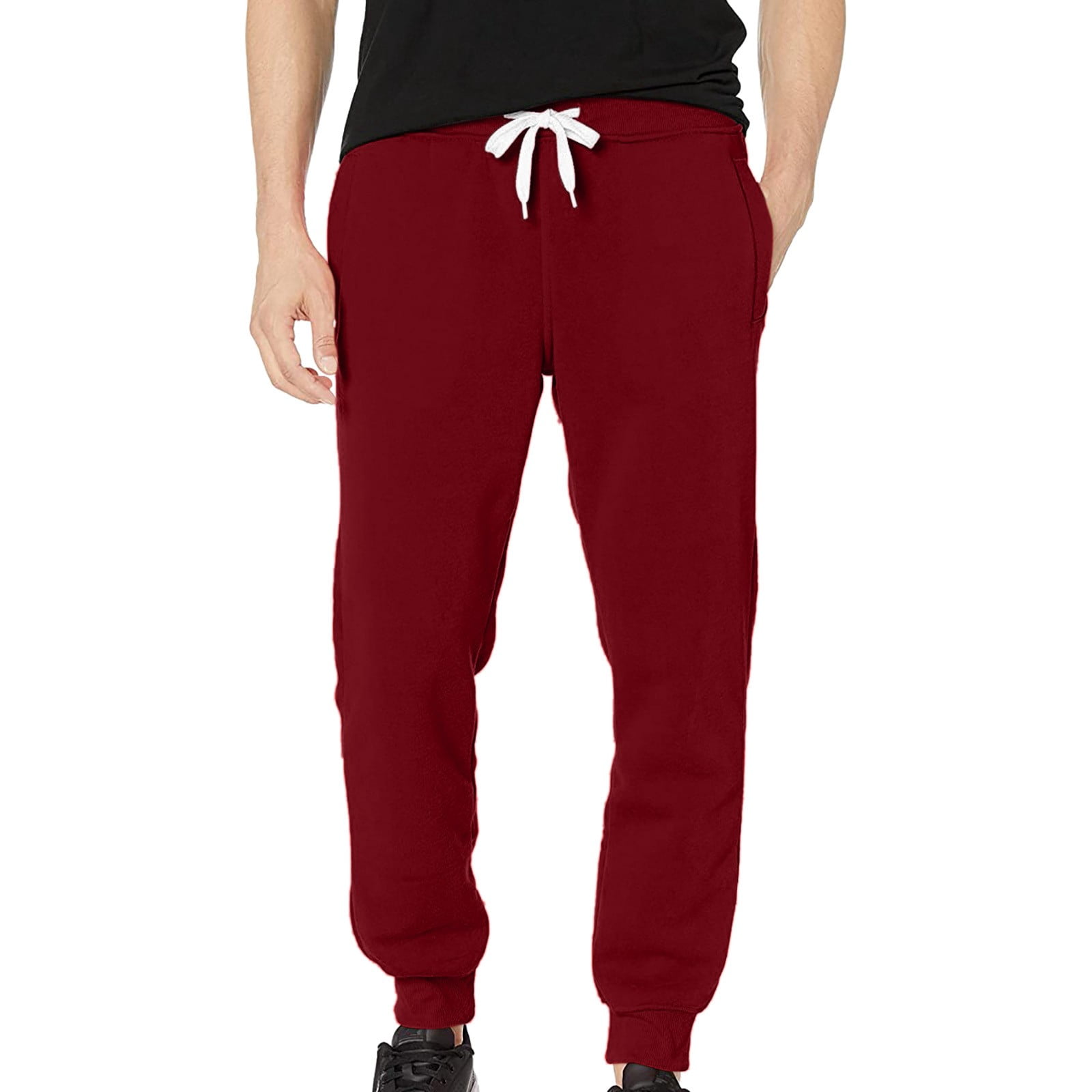 Clearance! Hontri Sweatpants for Men Pants Sports Waist Fleece Active ...