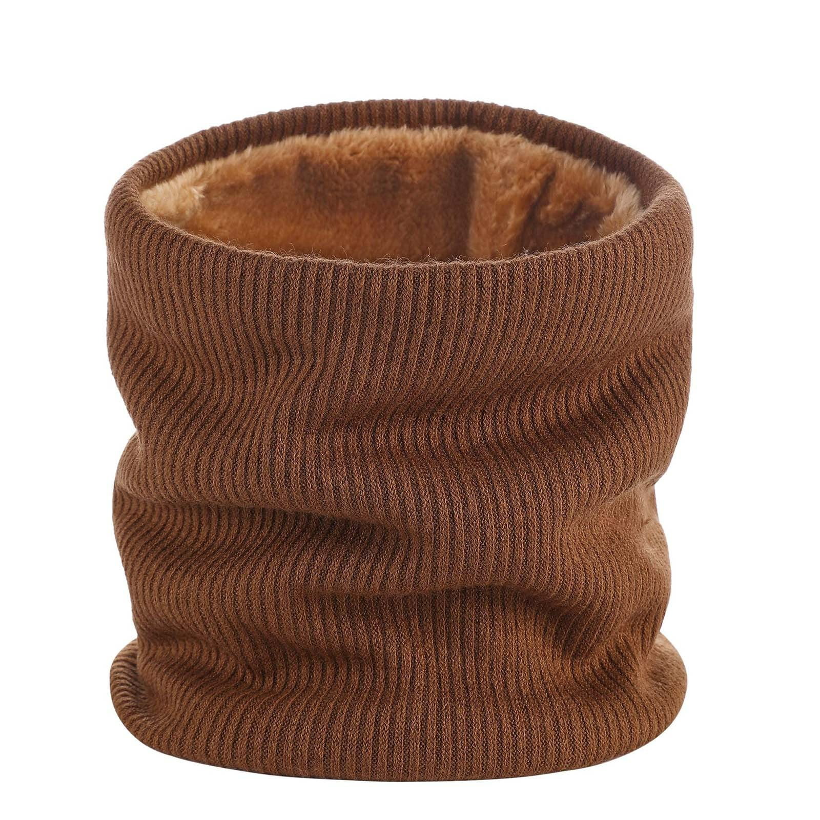Horkkom Fleece Neck Gaiter Winter Windproof Thick Knitted Double-Layer ...