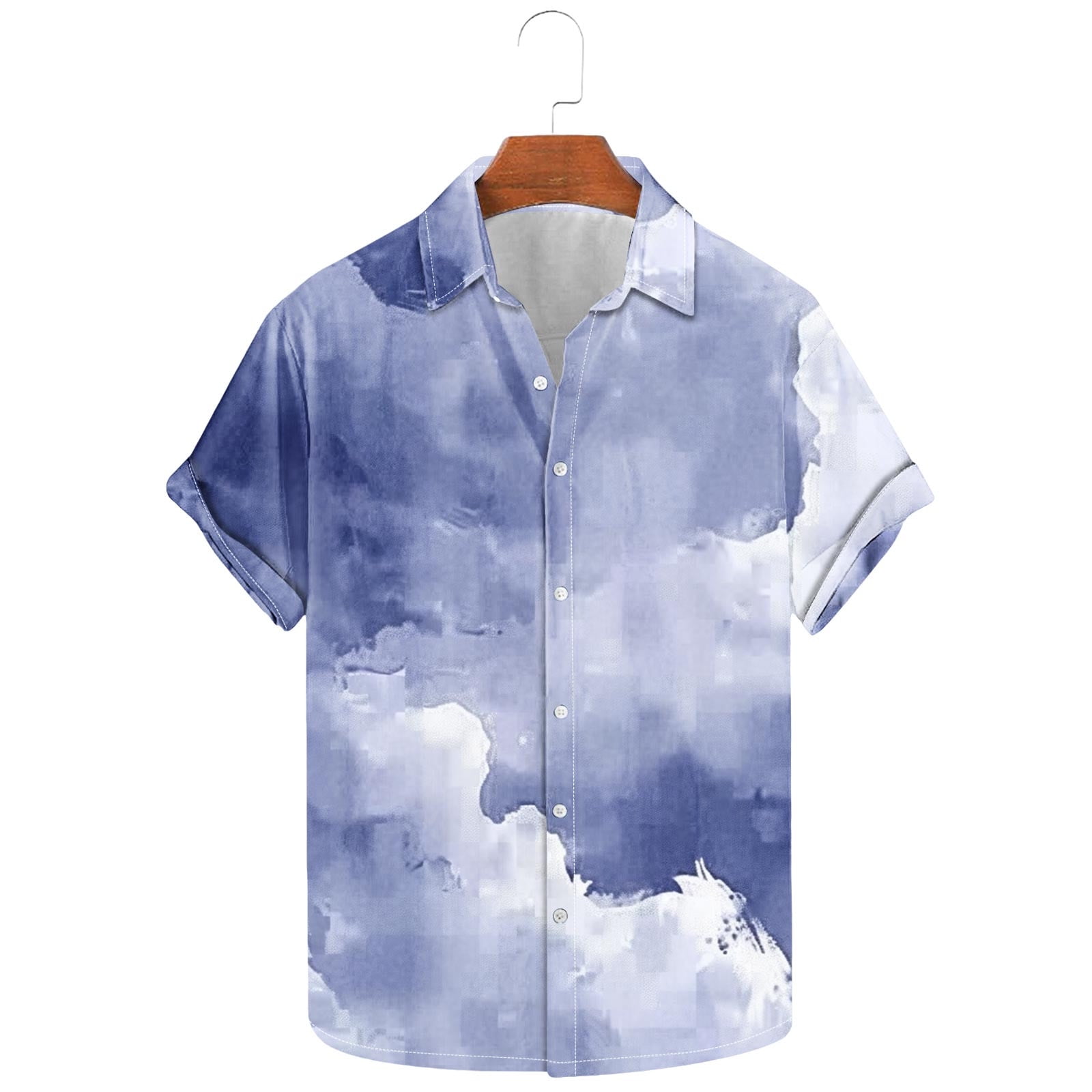 Clearance Horkkom Hawaiian Shirt for Men Casual Short Sleeve Button Up ...