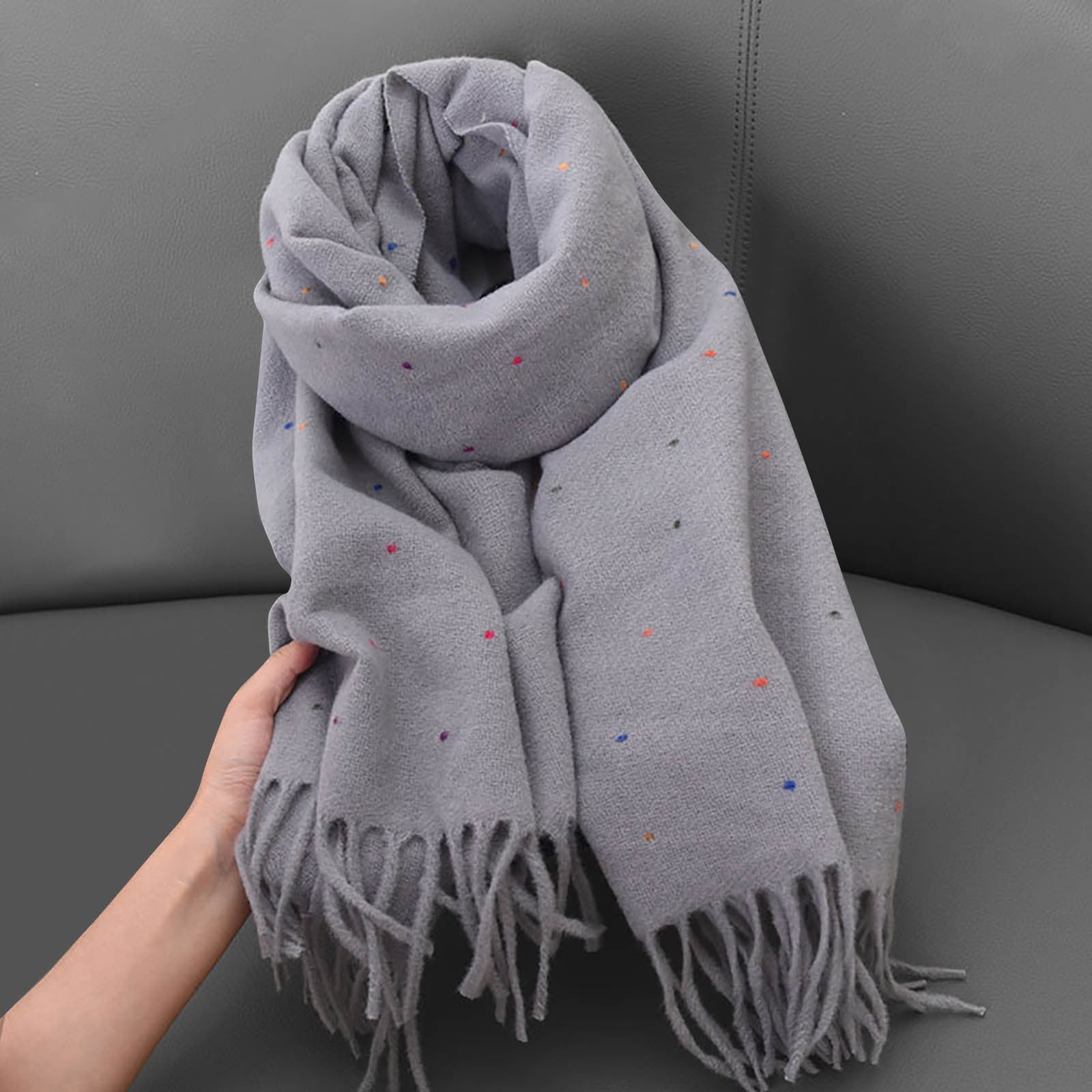 Winter Scarf for Women Knitted Warm Long Scarves Soft Solid Color ...