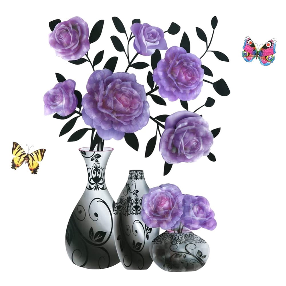 Clearance!!Hotaey 3D Wall Sticker Flower Wall Decal DIY Superposition ...