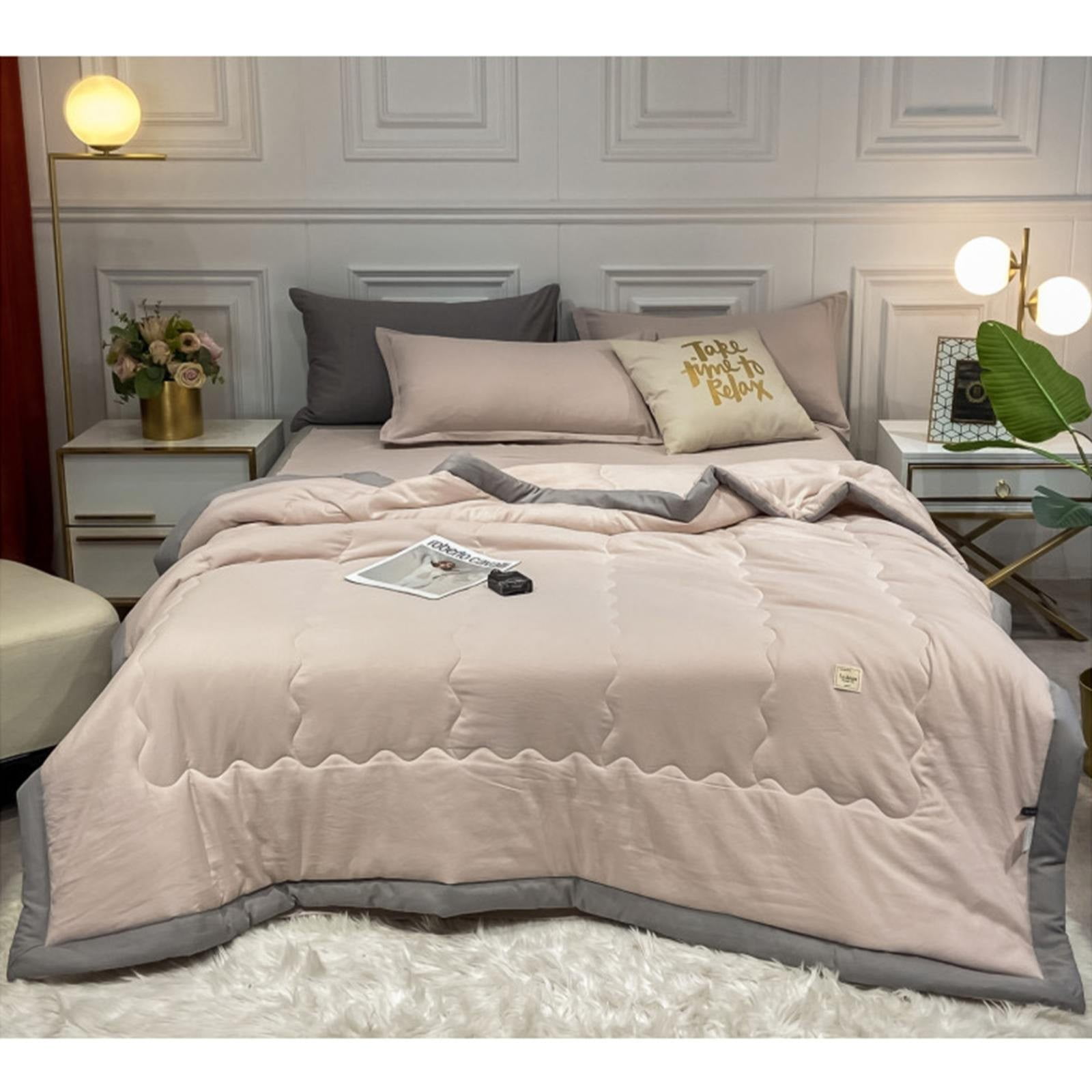 Clearance! Huayishang Quilts Queen Size Solid Color Quilt Lightweight ...