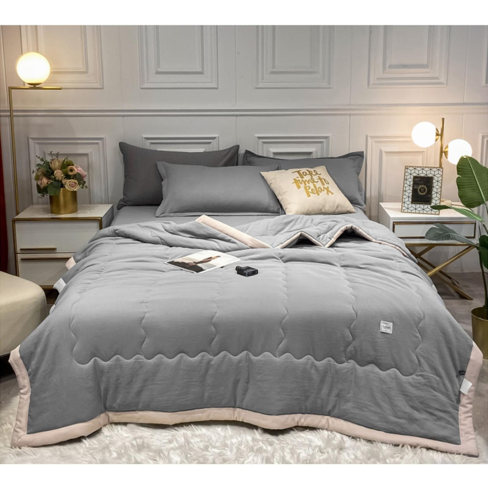 Clearance! Huayishang Quilts Queen Size Solid Color Quilt Lightweight ...