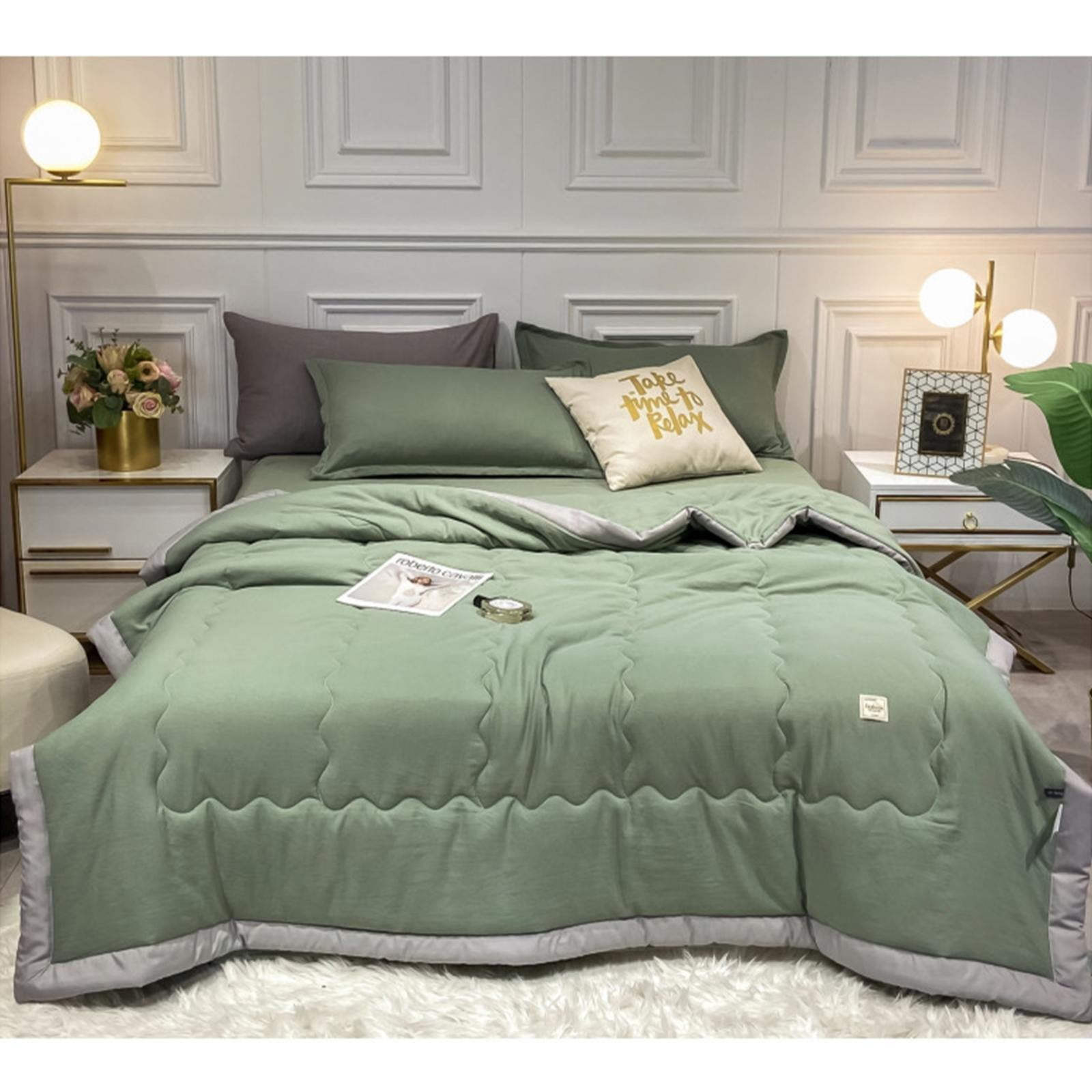 Clearance! Huayishang Quilts Queen Size Solid Color Quilt Lightweight ...