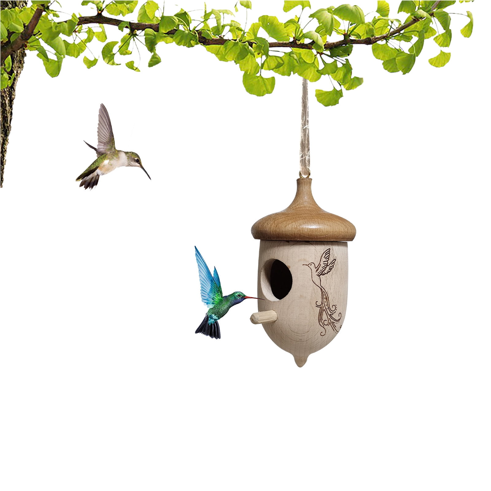 Clearance！Hummingbird House for Outside Hanging for Nesting,Wooden ...