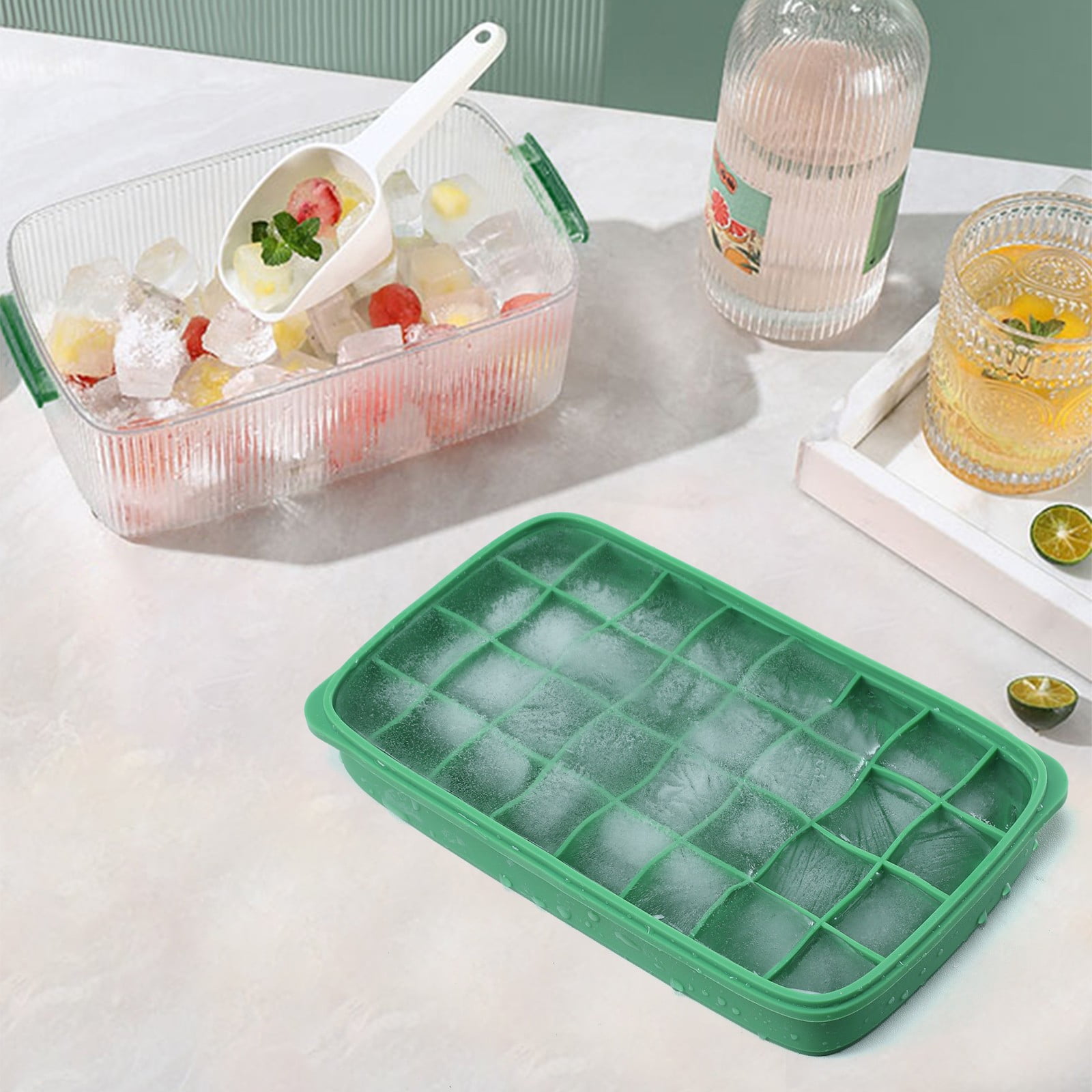 Clearance! Ice C-ube Set Ice C-ube Molds With Scoop 32 Grids Ice C-ube ...