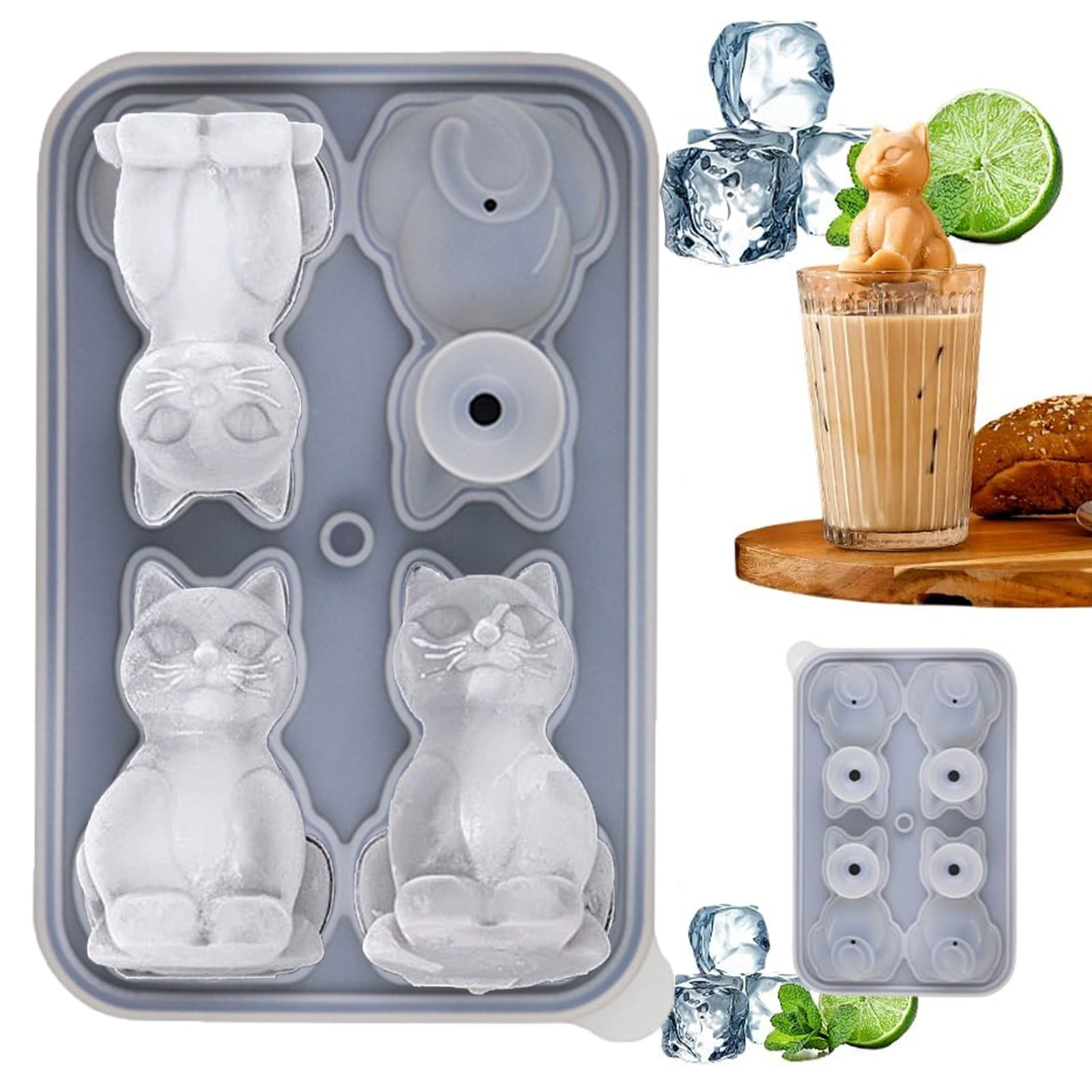 Clearance Ice Cube Mold under $5,Cute Ice Cube 3D Silicone Ice Cube ...
