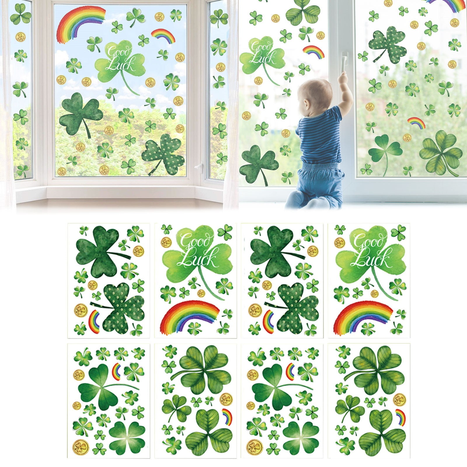 Clearance! Iheaun Colorful Window Stickers | St. Day Green Hat ...